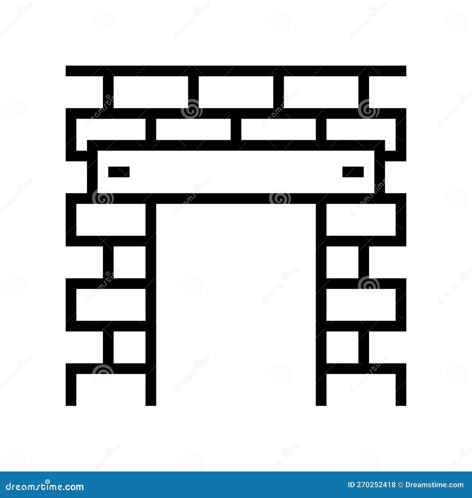 Lintel Building Structure Line Icon Vector Illustration Stock Vector ...