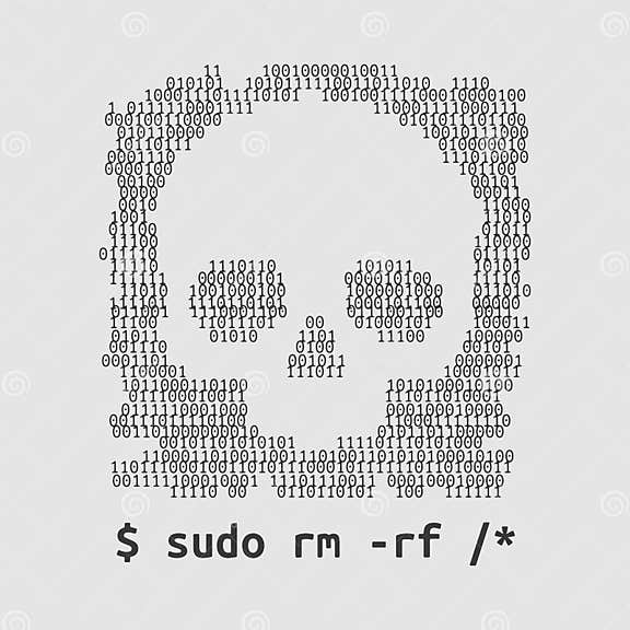 Linux Command Vector Illustration: Power of Sudo Rm -rf * Stock ...