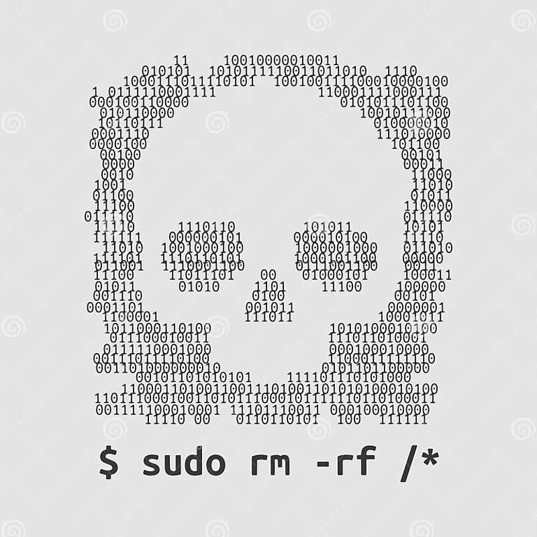 Linux Command Vector Illustration: Power of Sudo Rm -rf * Stock Vector ...