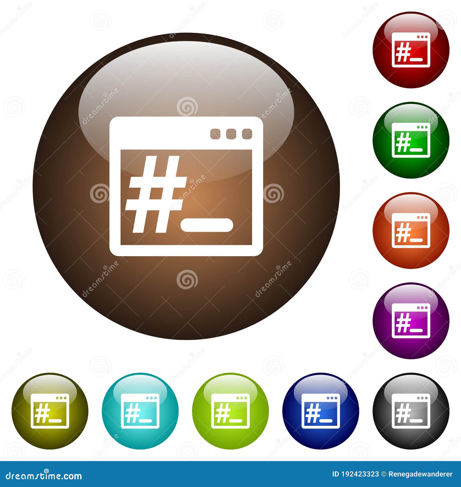 Linux Root Terminal Color Glass Buttons Stock Vector - Illustration of ...