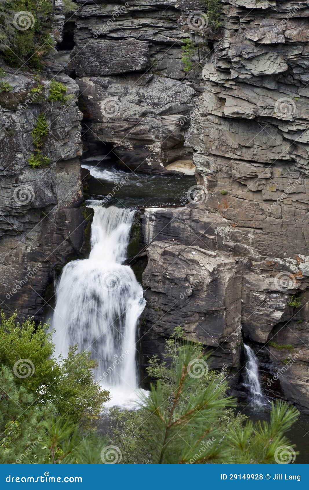 Linville Falls stock photo. Image of water, flowing, falls - 29149928