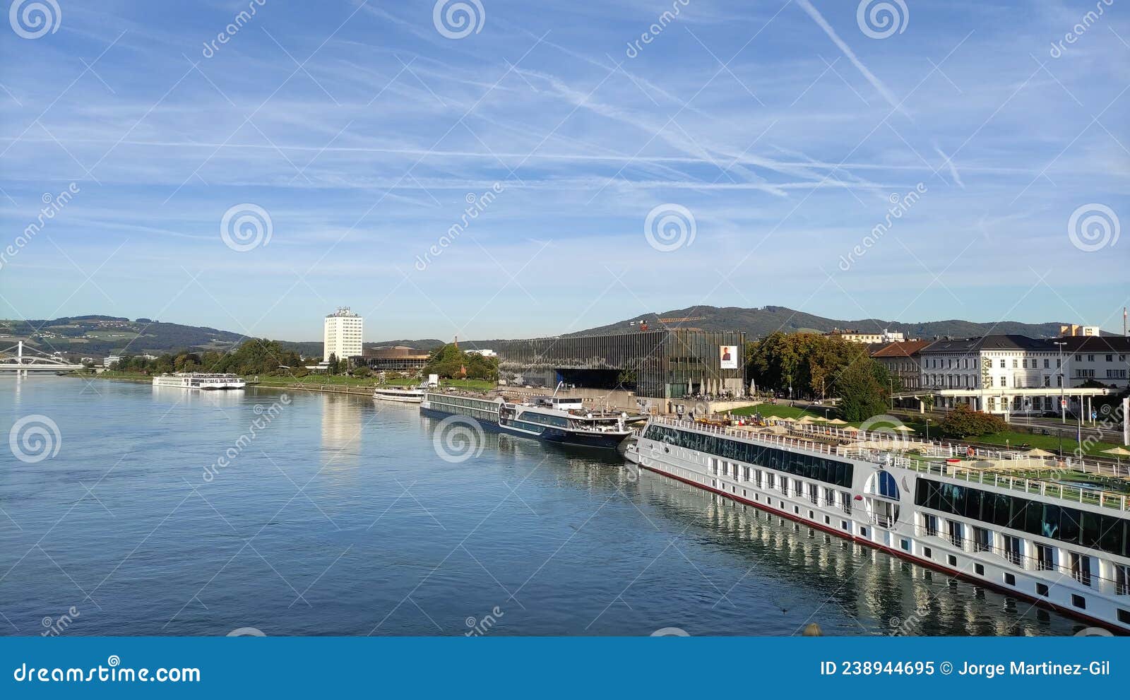 Linz in Austria editorial image. Image of boat, river - 238944695