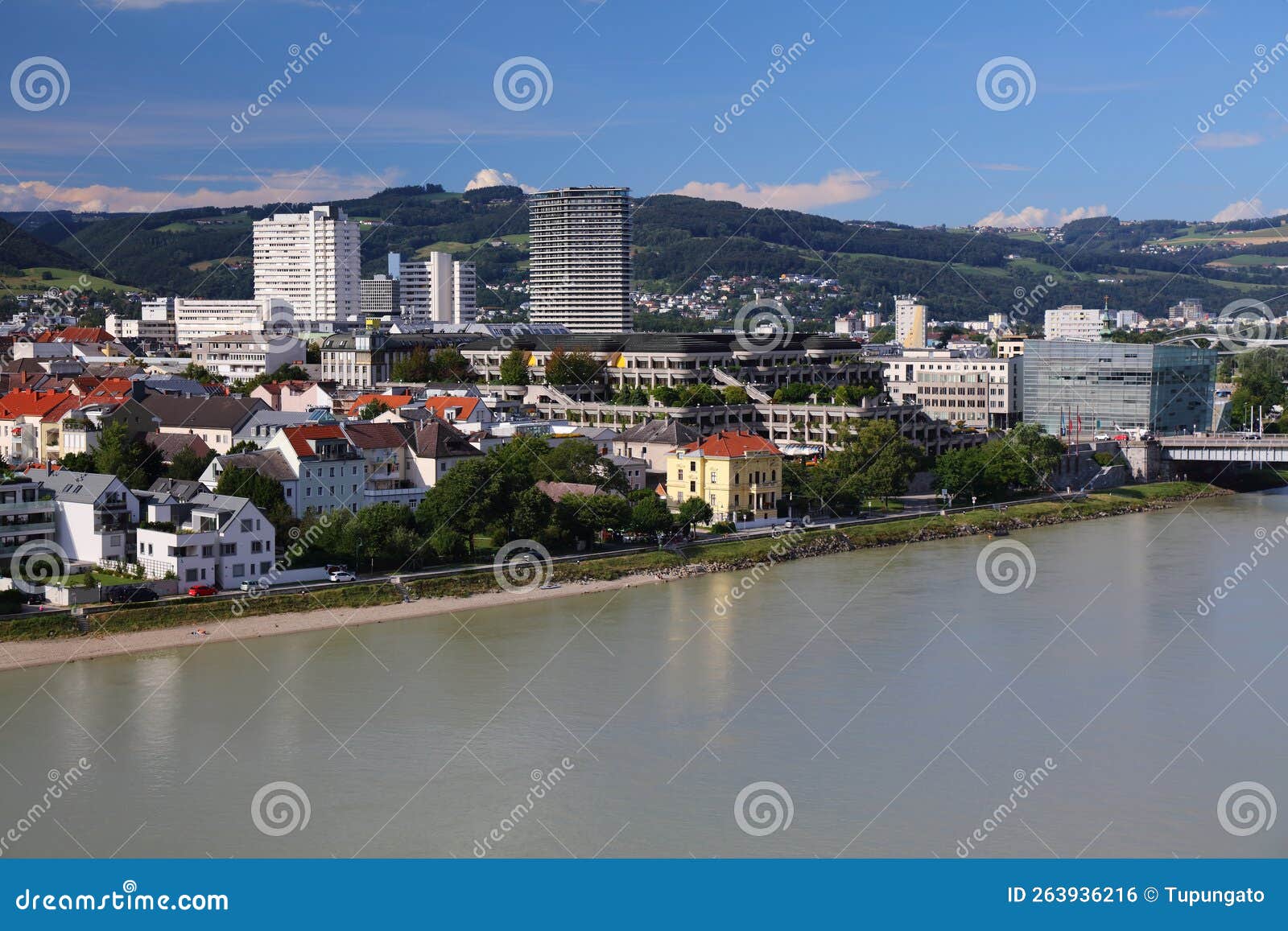 Linz City and Danube River, Austria Editorial Photo - Image of linz ...