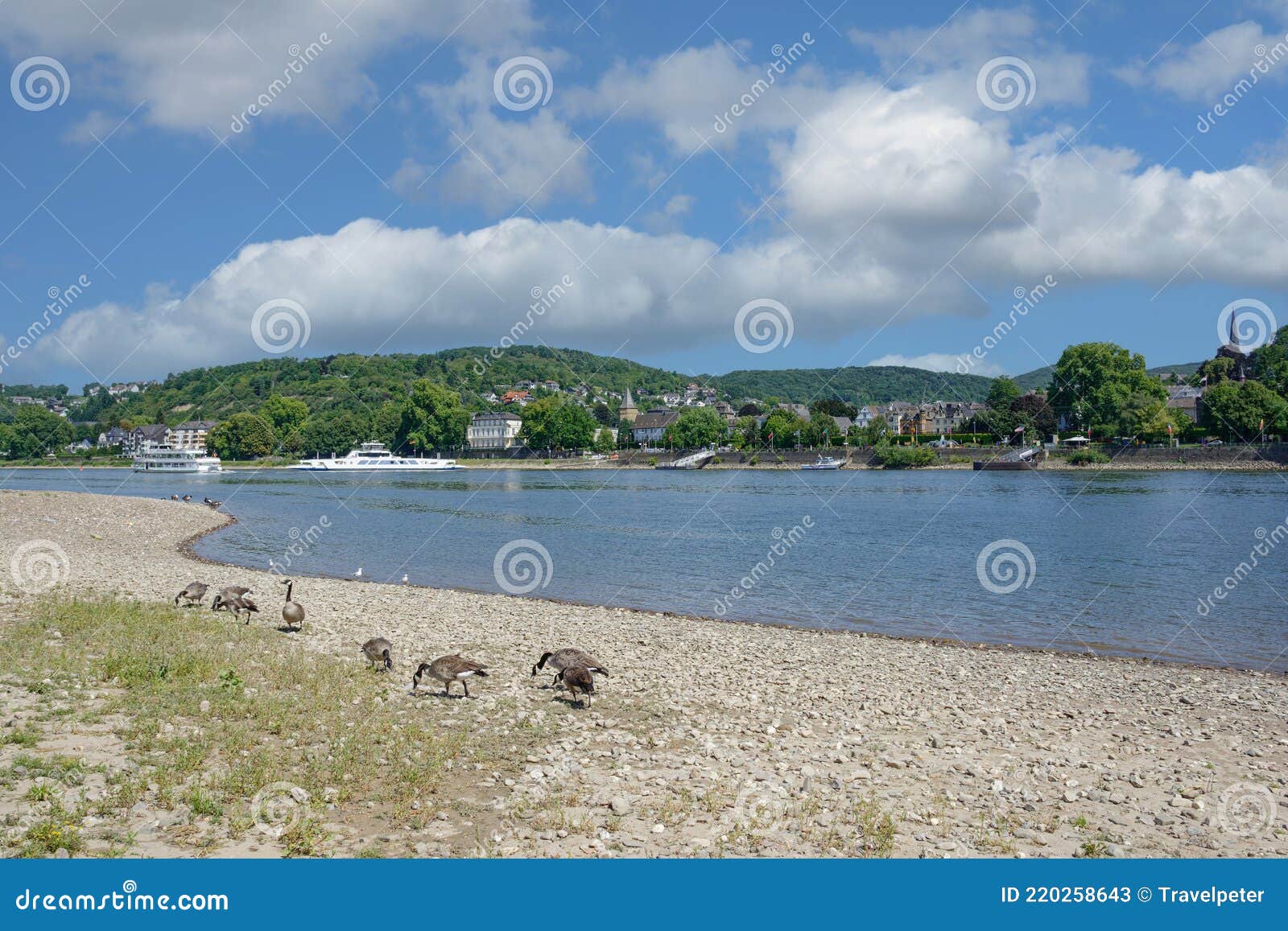 Linz am Rhein,Rhine River,Germany Stock Image - Image of river, rhein ...