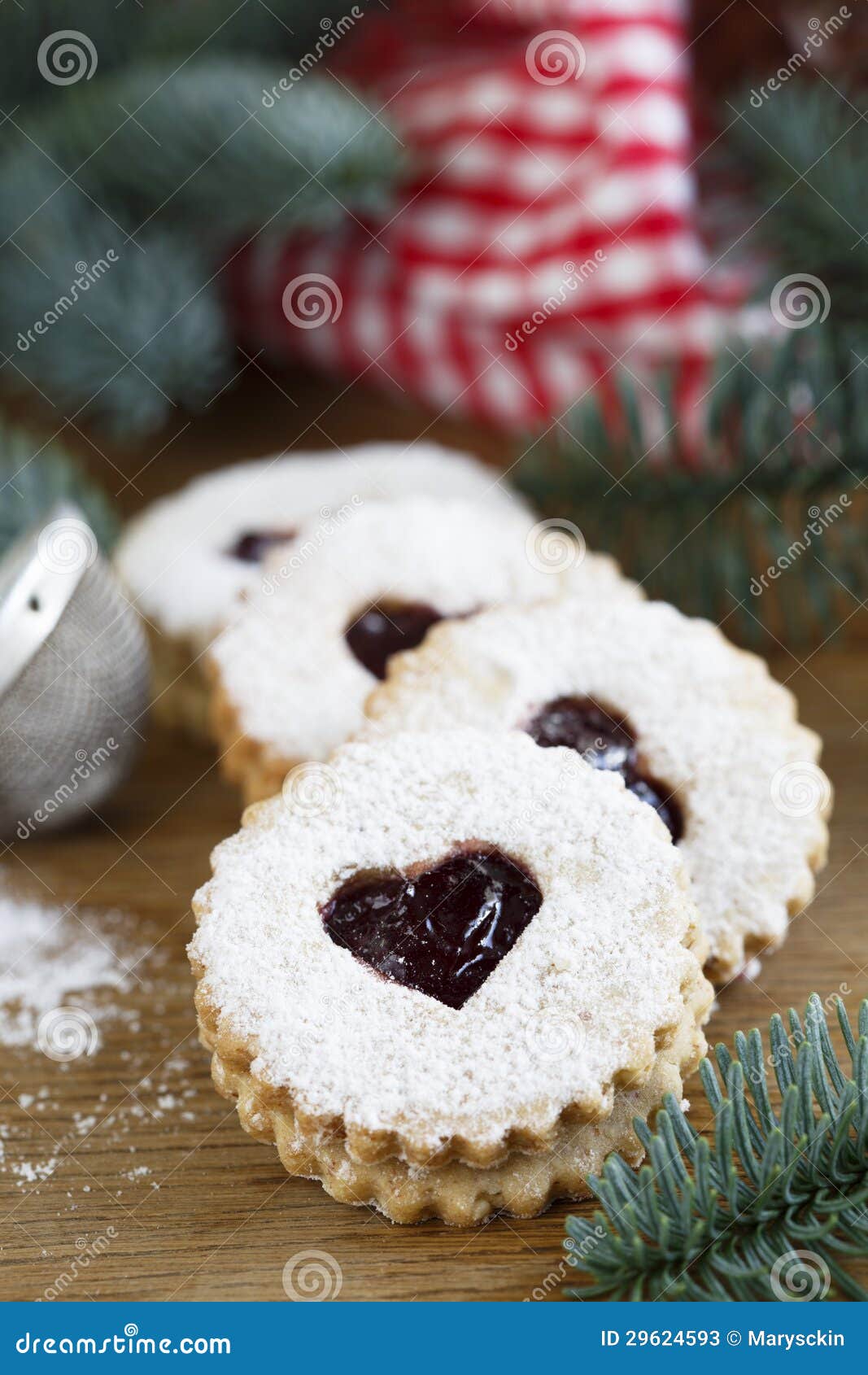 Linzer cookies stock image. Image of plate, decorated - 29624593