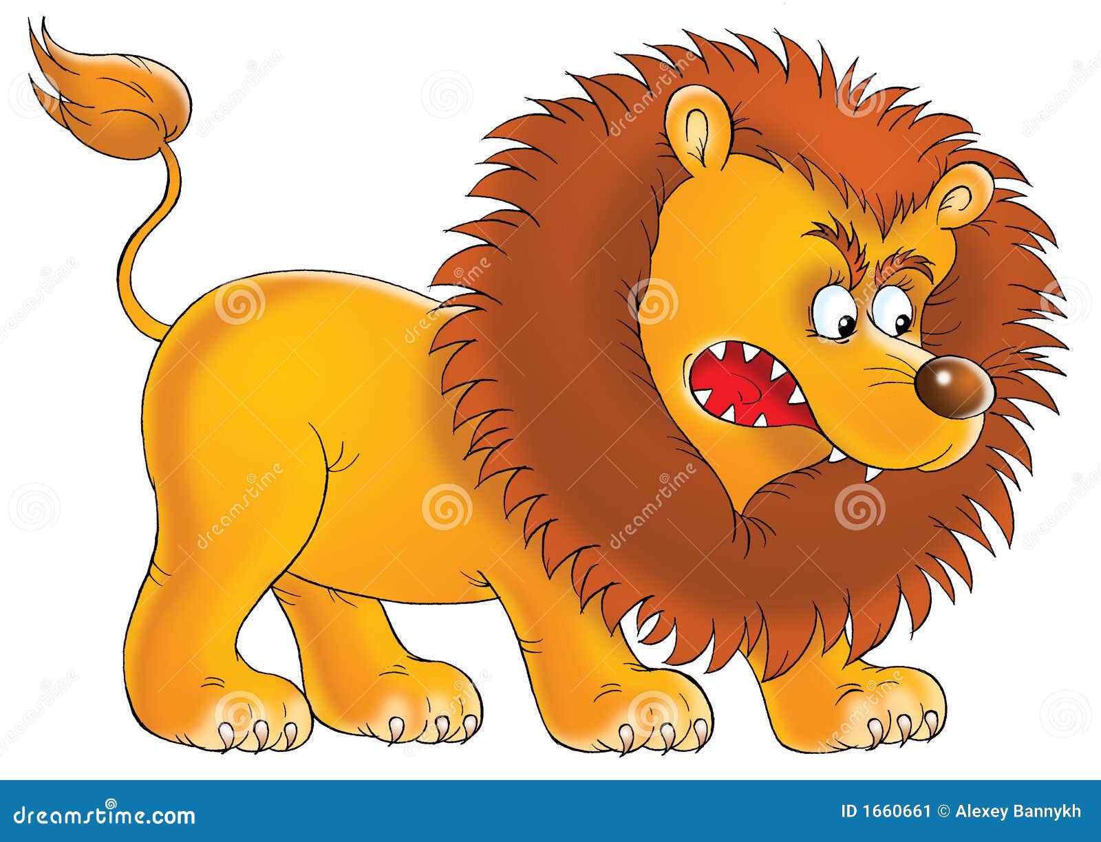 Lion stock illustration. Illustration of joyful, comics - 1660661