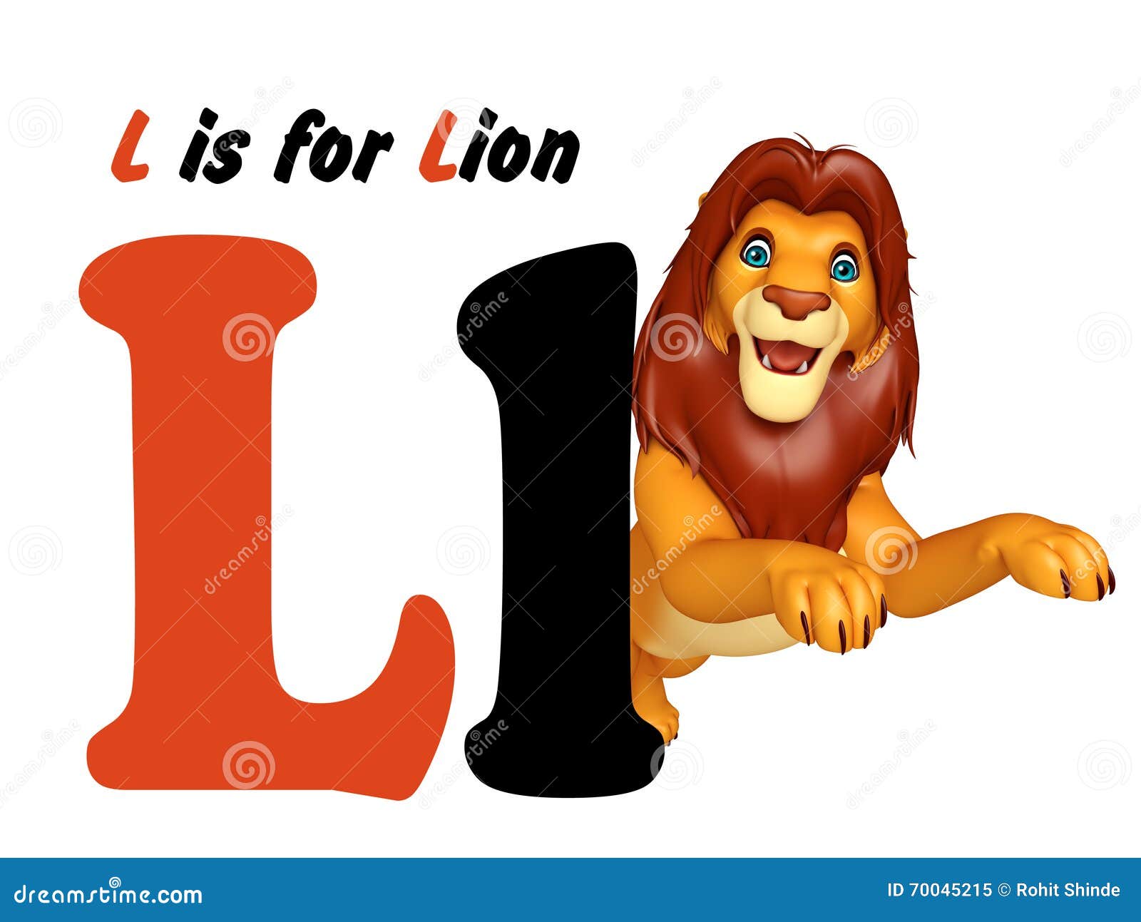 Lion with alphabet stock illustration. Illustration of education - 70045215