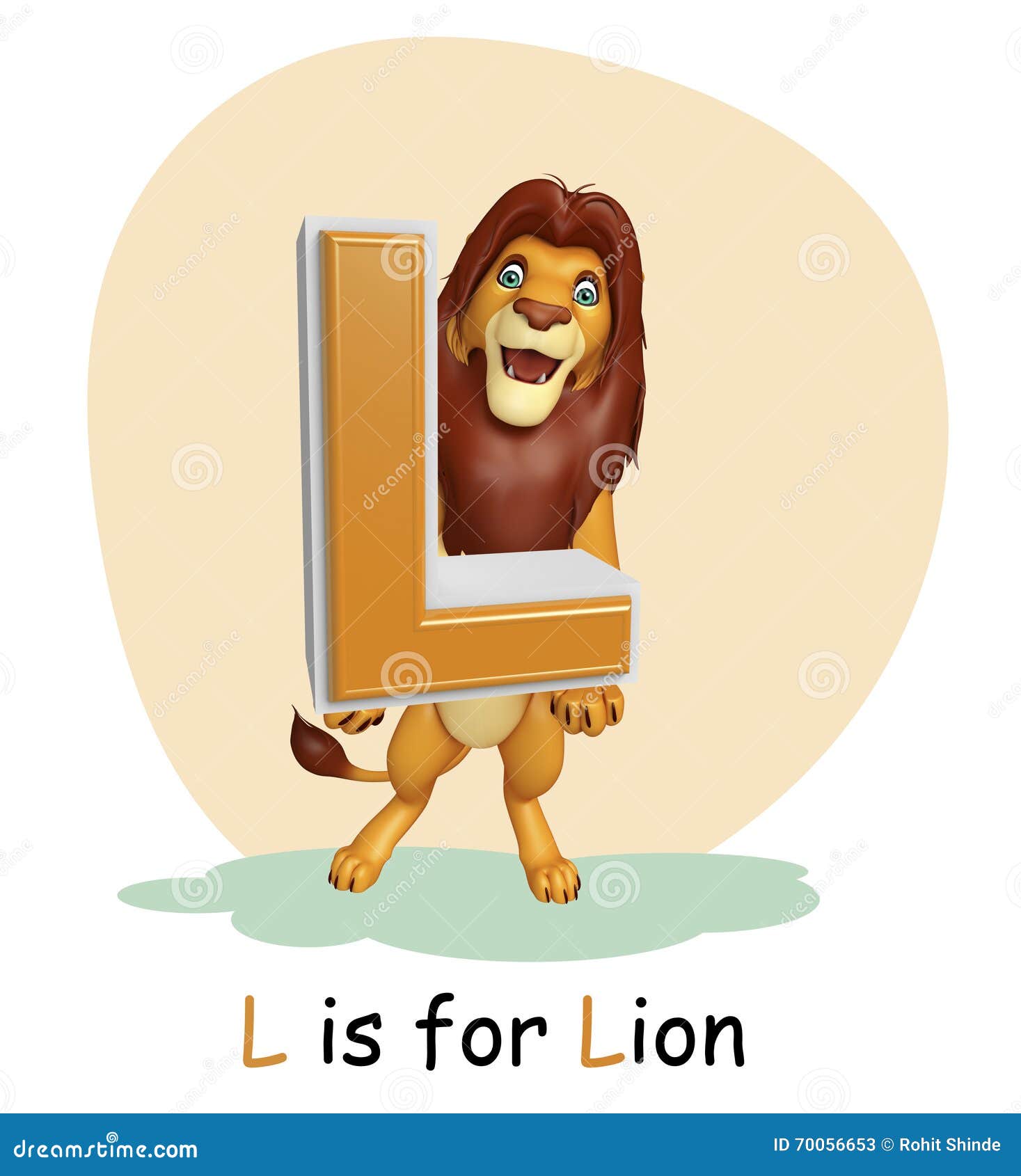 Lion with alphabet stock illustration. Illustration of preschool - 70056653