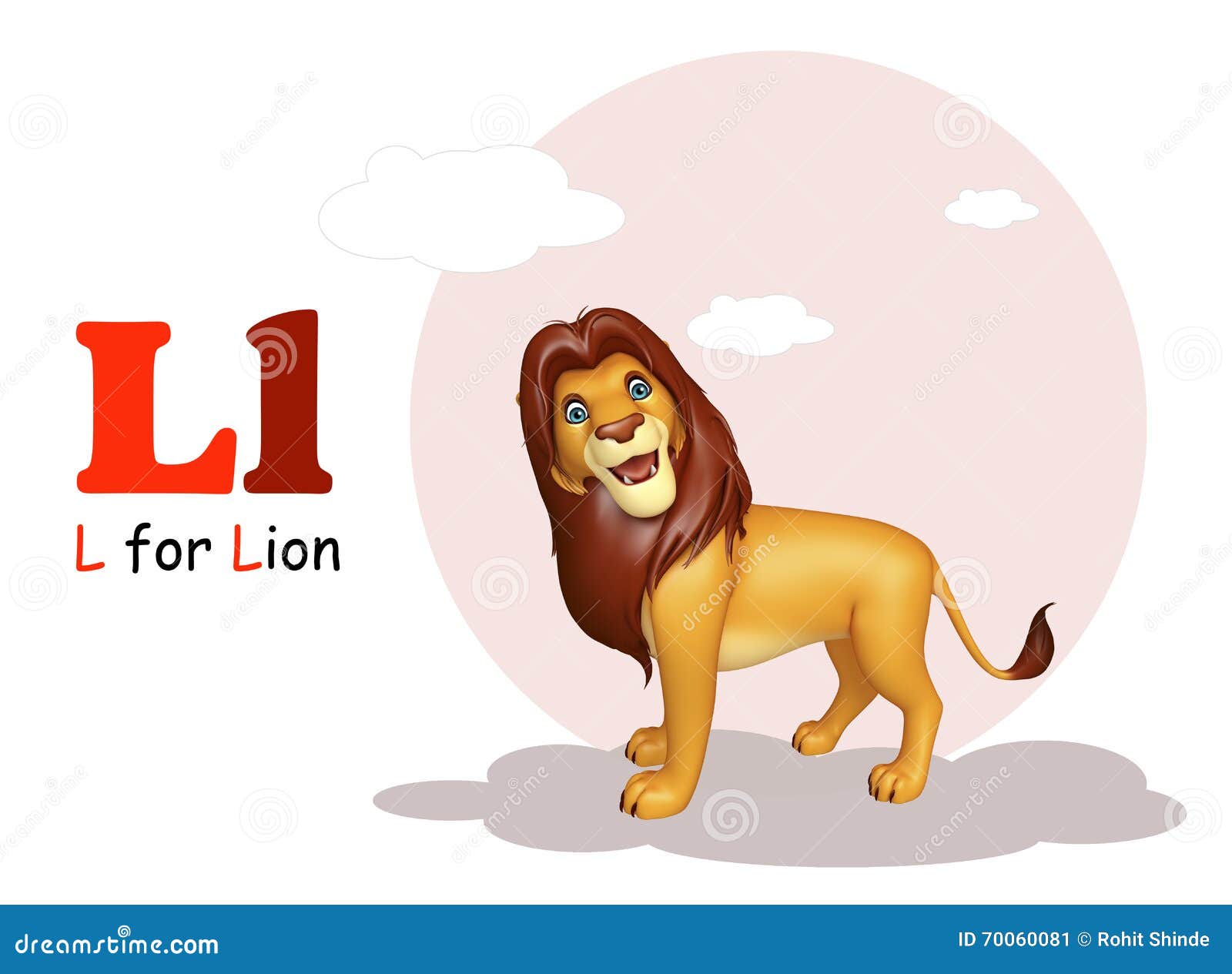 Lion with alphabet stock illustration. Illustration of lettering - 70060081