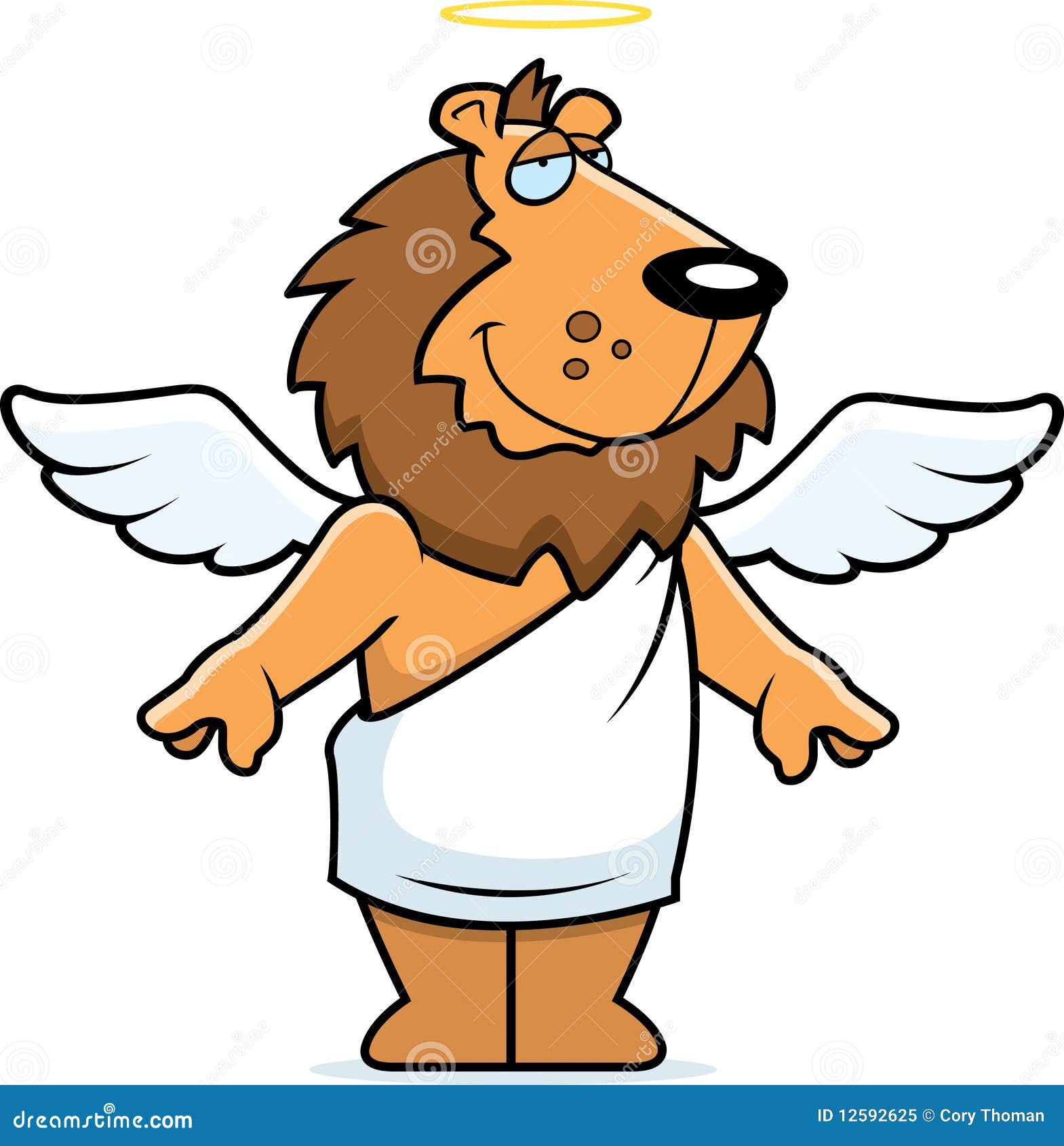 Lion Angel stock vector. Illustration of happy, halo - 12592625