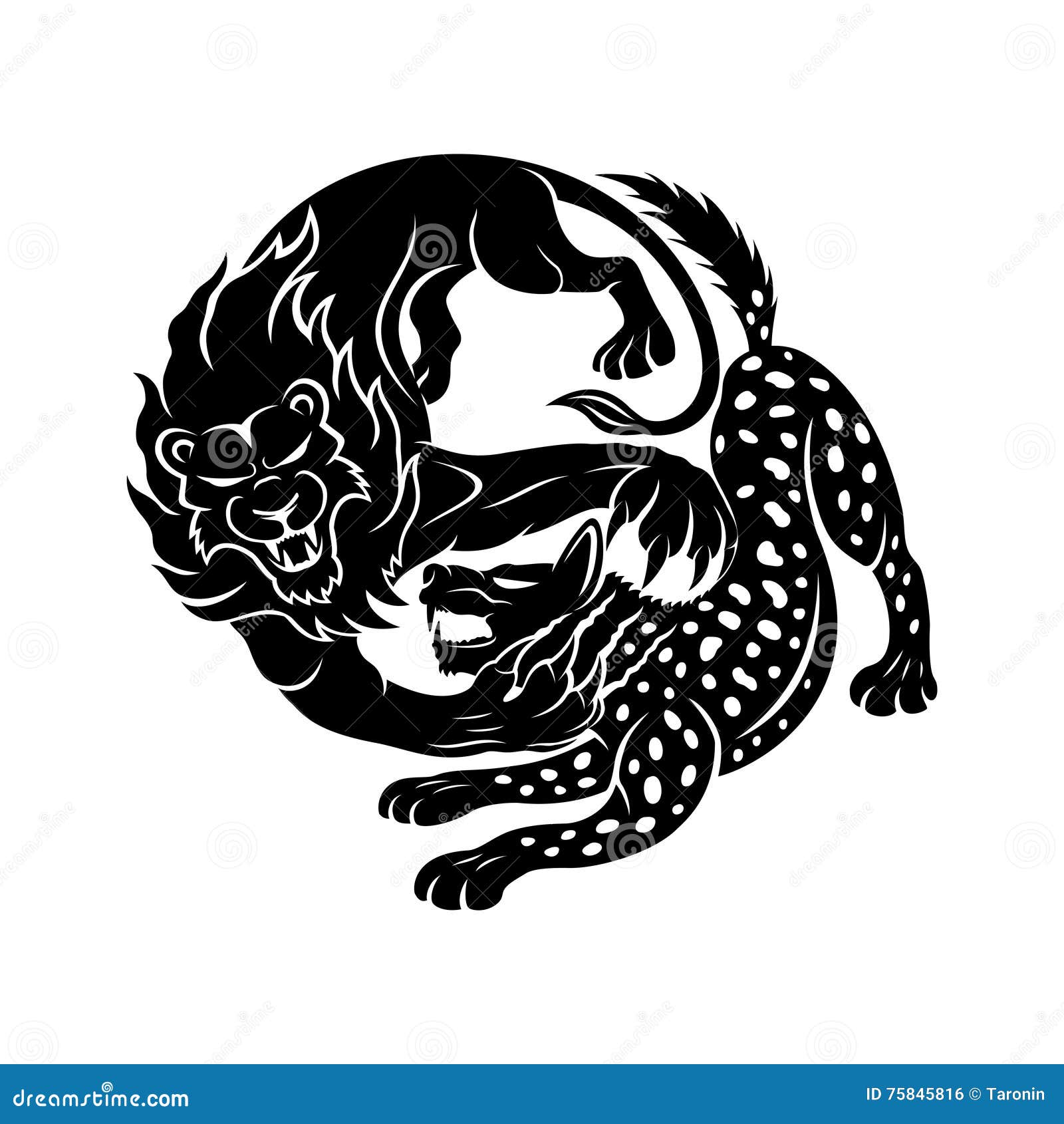 Lion Attacking Cartoon Vector | CartoonDealer.com #3453401