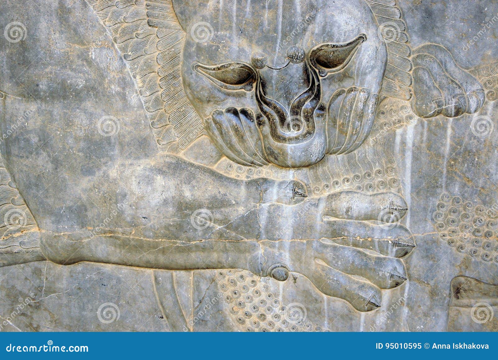 Lion - Bas-relief on the Wall, Iran Stock Image - Image of persia ...