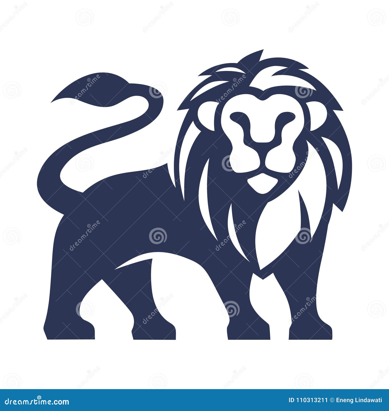Lion Blue simple stock vector. Illustration of lion - 110313211
