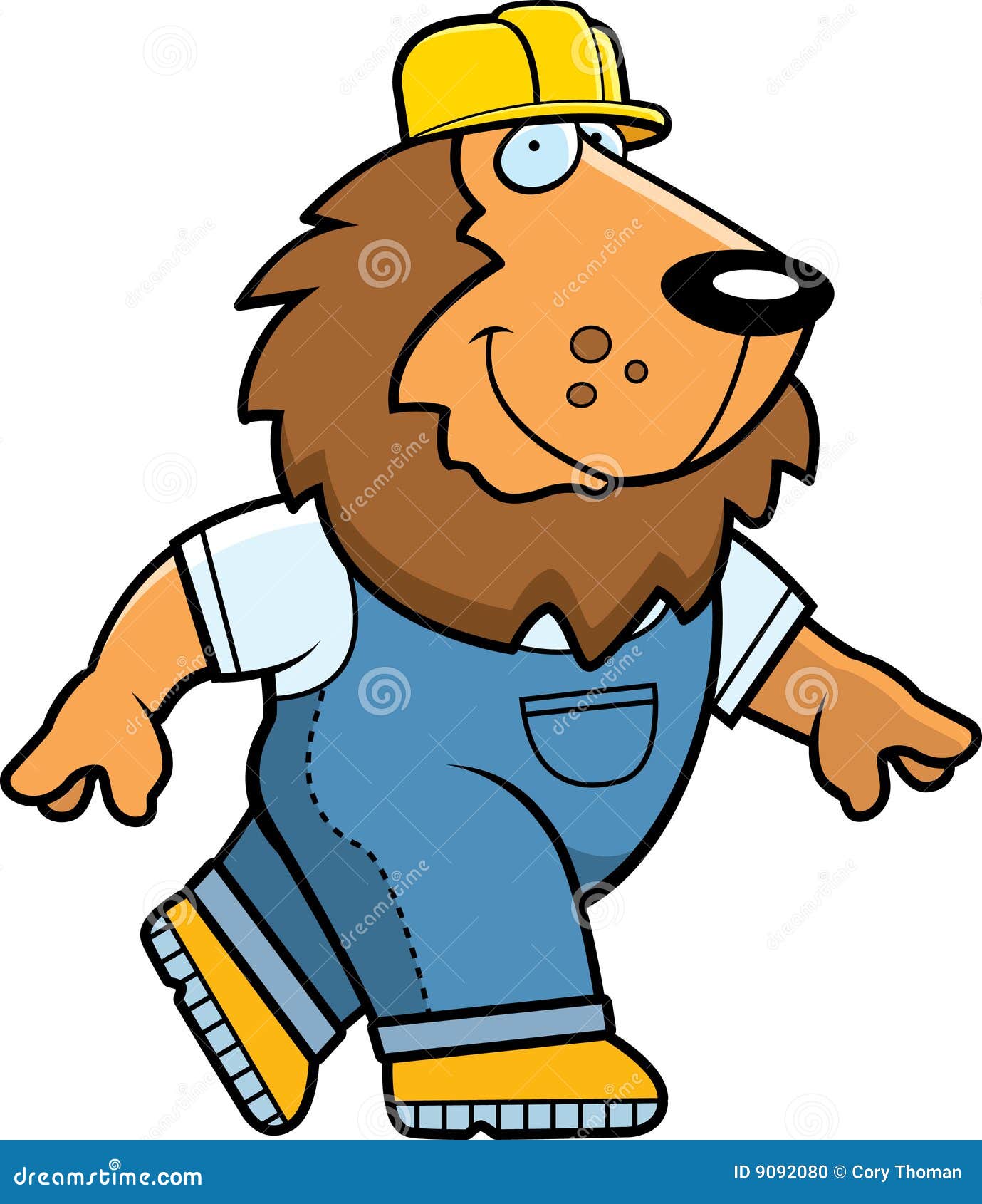 Lion Builder stock vector. Illustration of animal, hard - 9092080