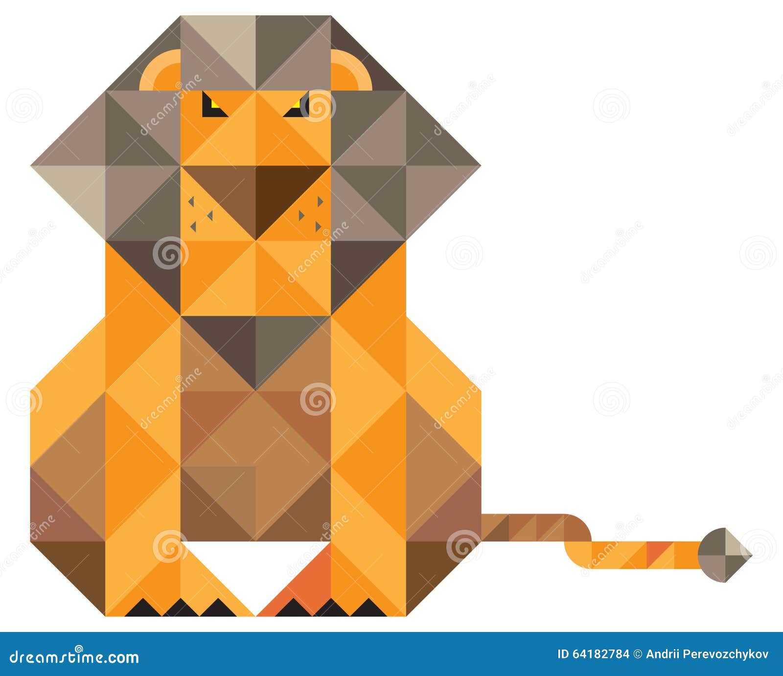 Lion Built of Triangular Elements Stock Vector - Illustration of ...