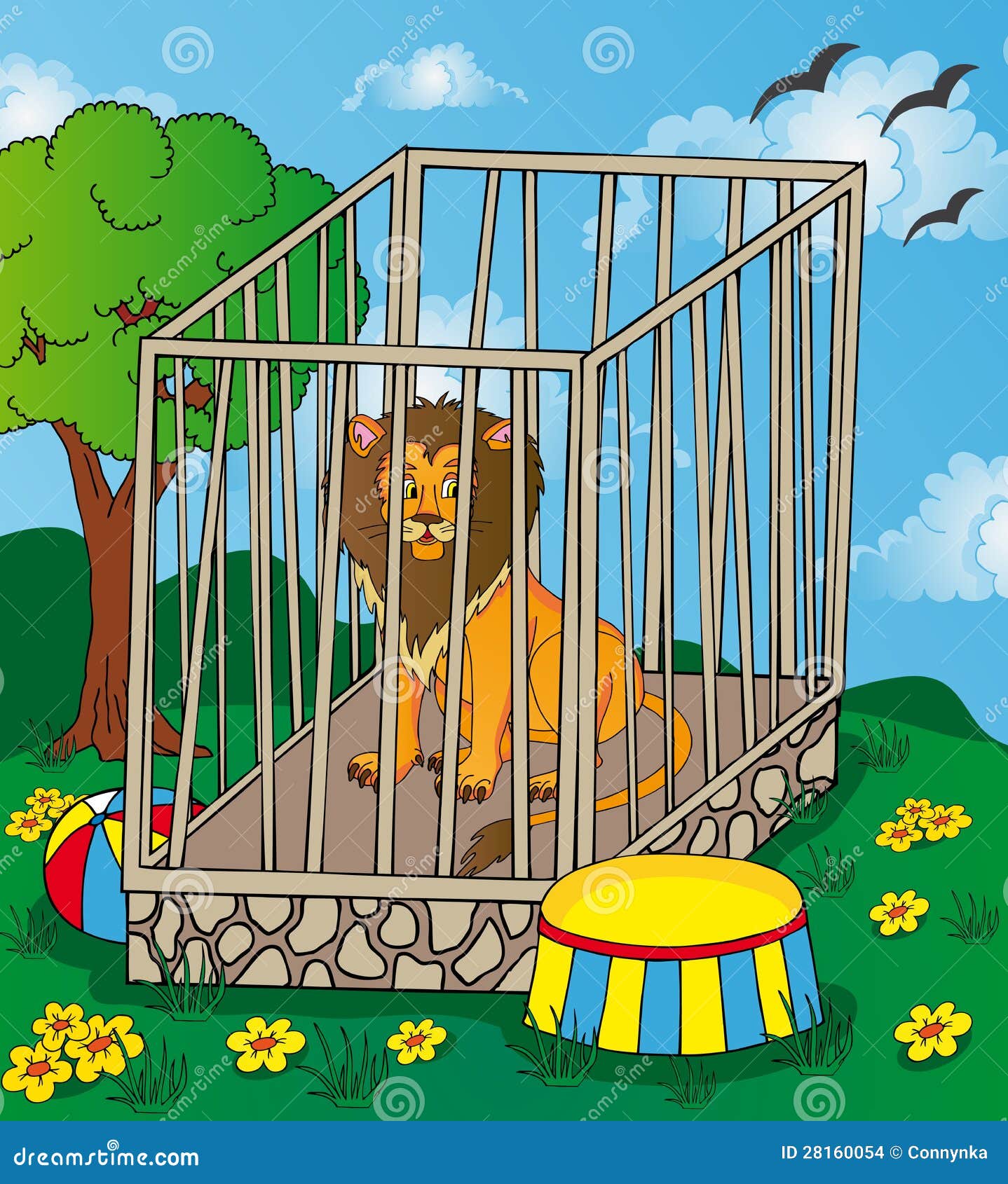Lion In Cage Icon, Cartoon Style | CartoonDealer.com #86056447