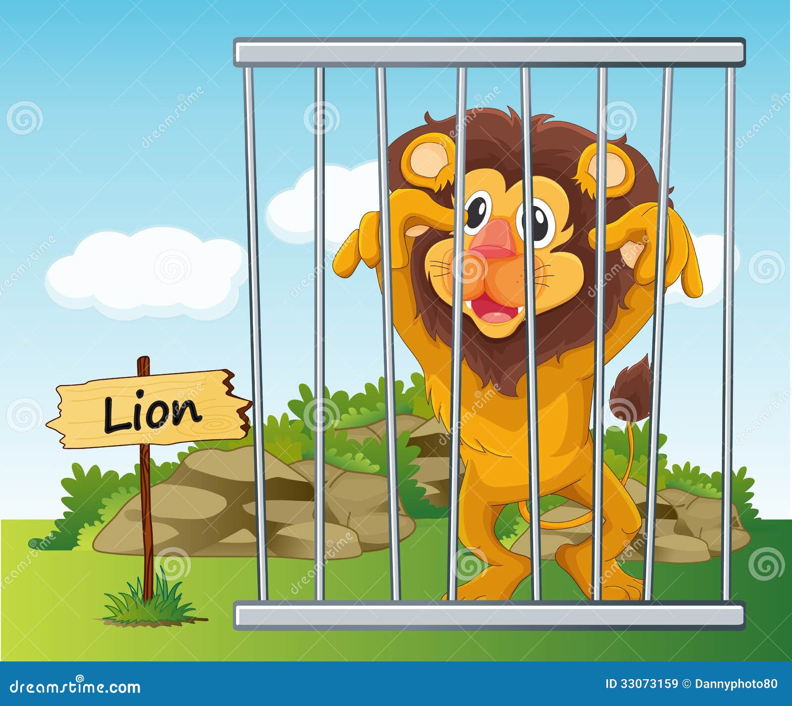 Lion In Cage Icon, Cartoon Style | CartoonDealer.com #86056447