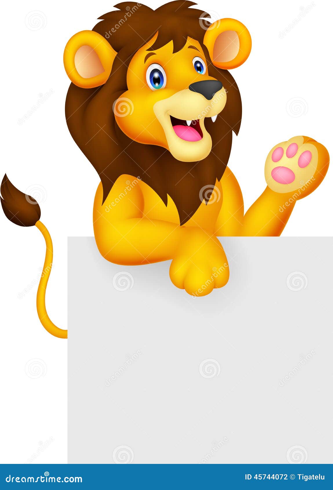 Lion Cartoon With Blank Sign Vector Illustration | CartoonDealer.com ...