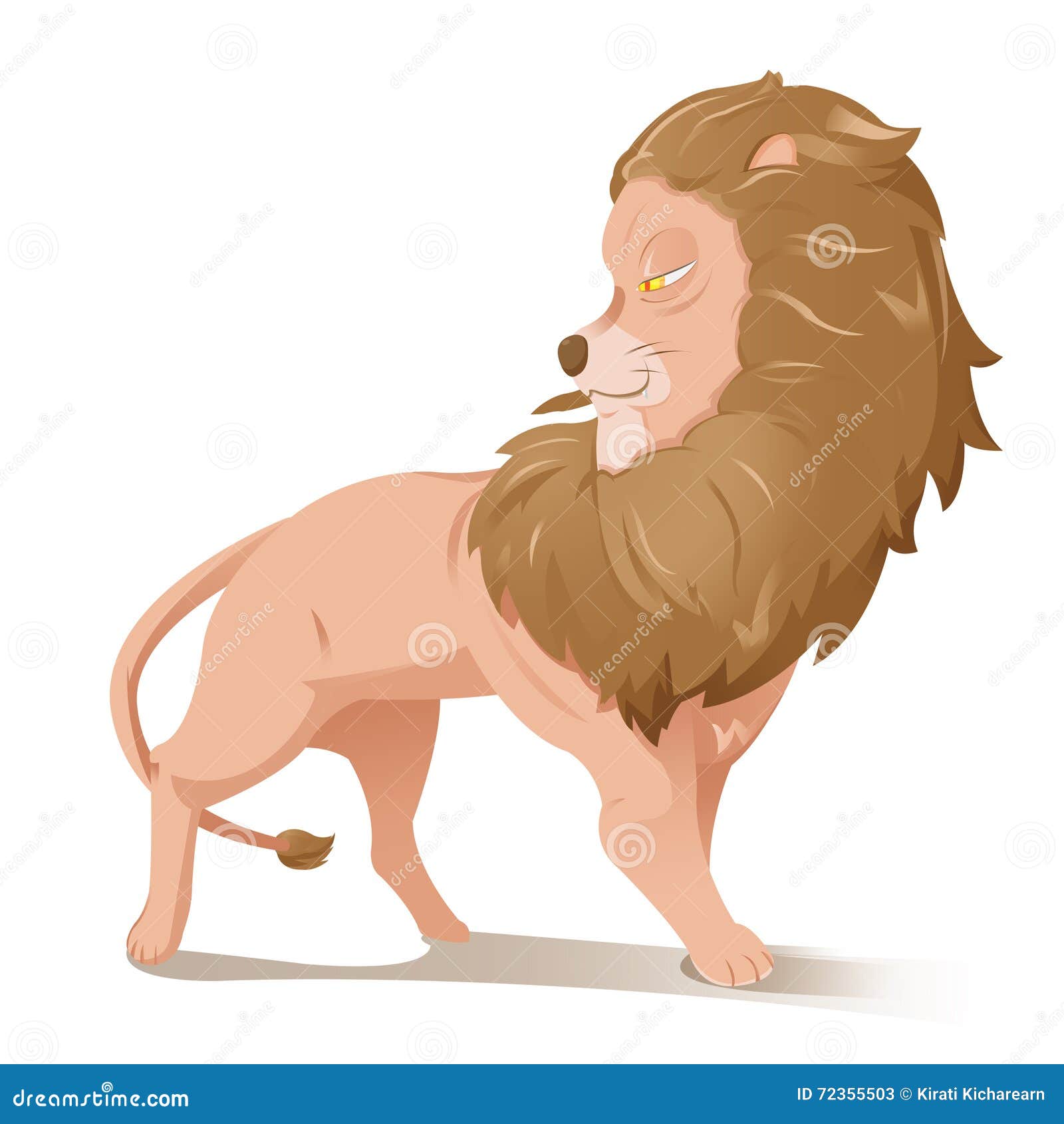 Lion Cartoon Grand Animal Character Vector Stock Vector - Illustration ...