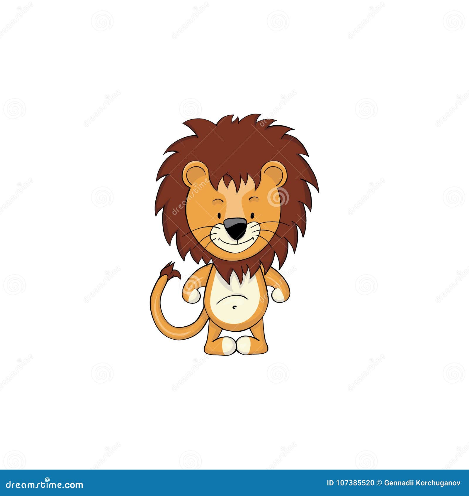 Lion cartoon icon stock vector. Illustration of friendly - 107385520