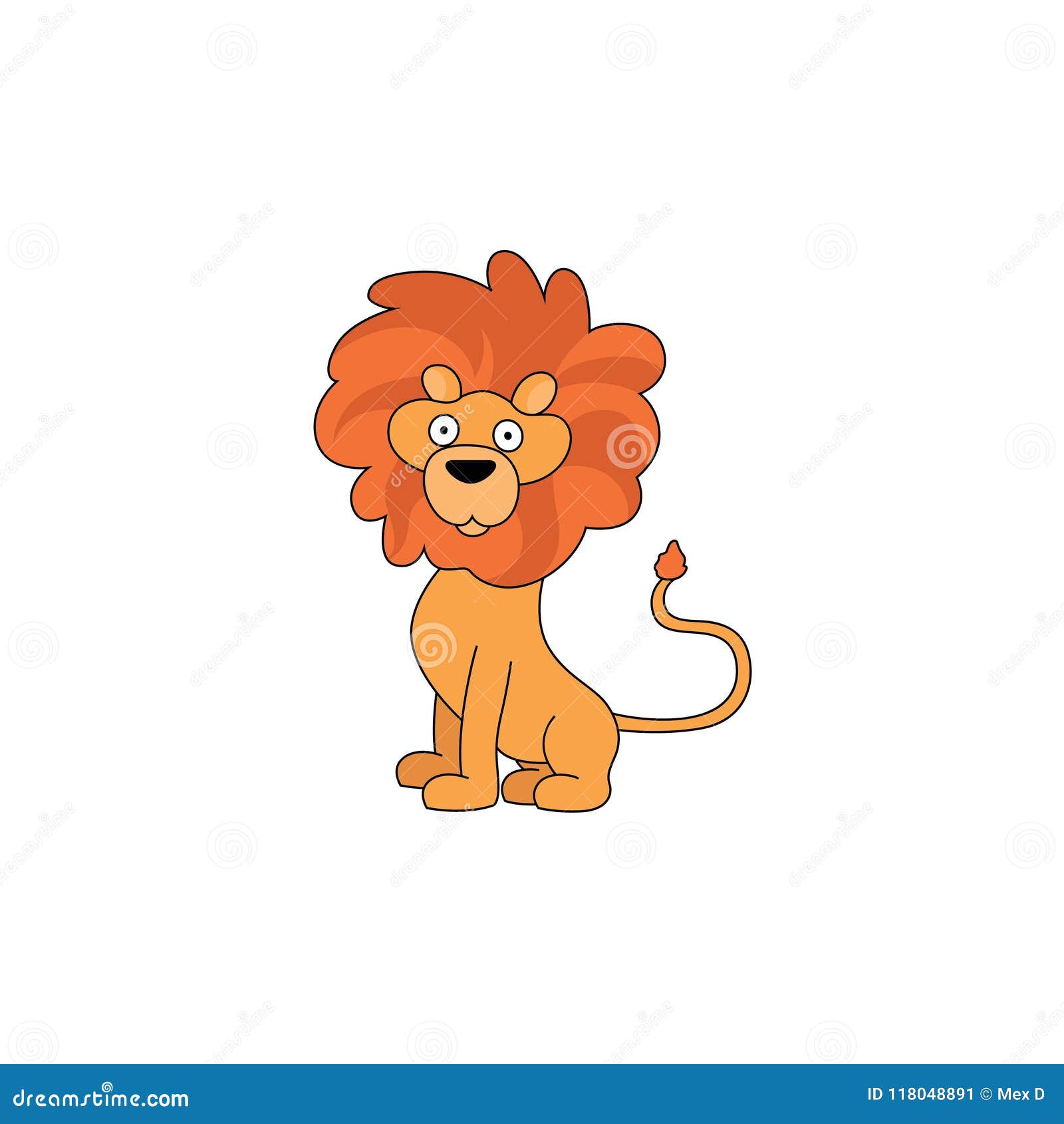 Lion cartoon stock illustration. Illustration of mane - 118048891