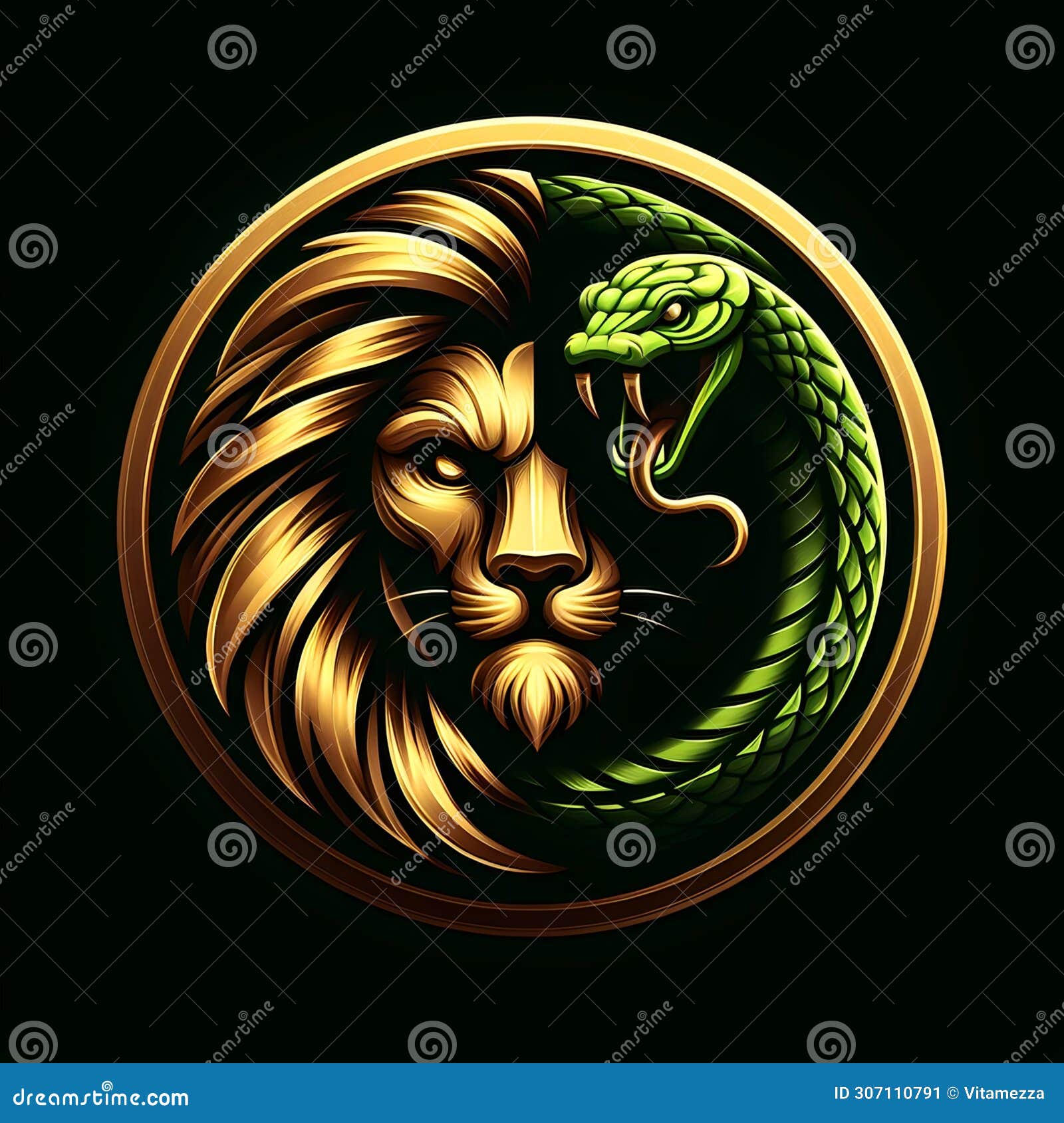 Lion circle stock illustration. Illustration of amazing - 307110791