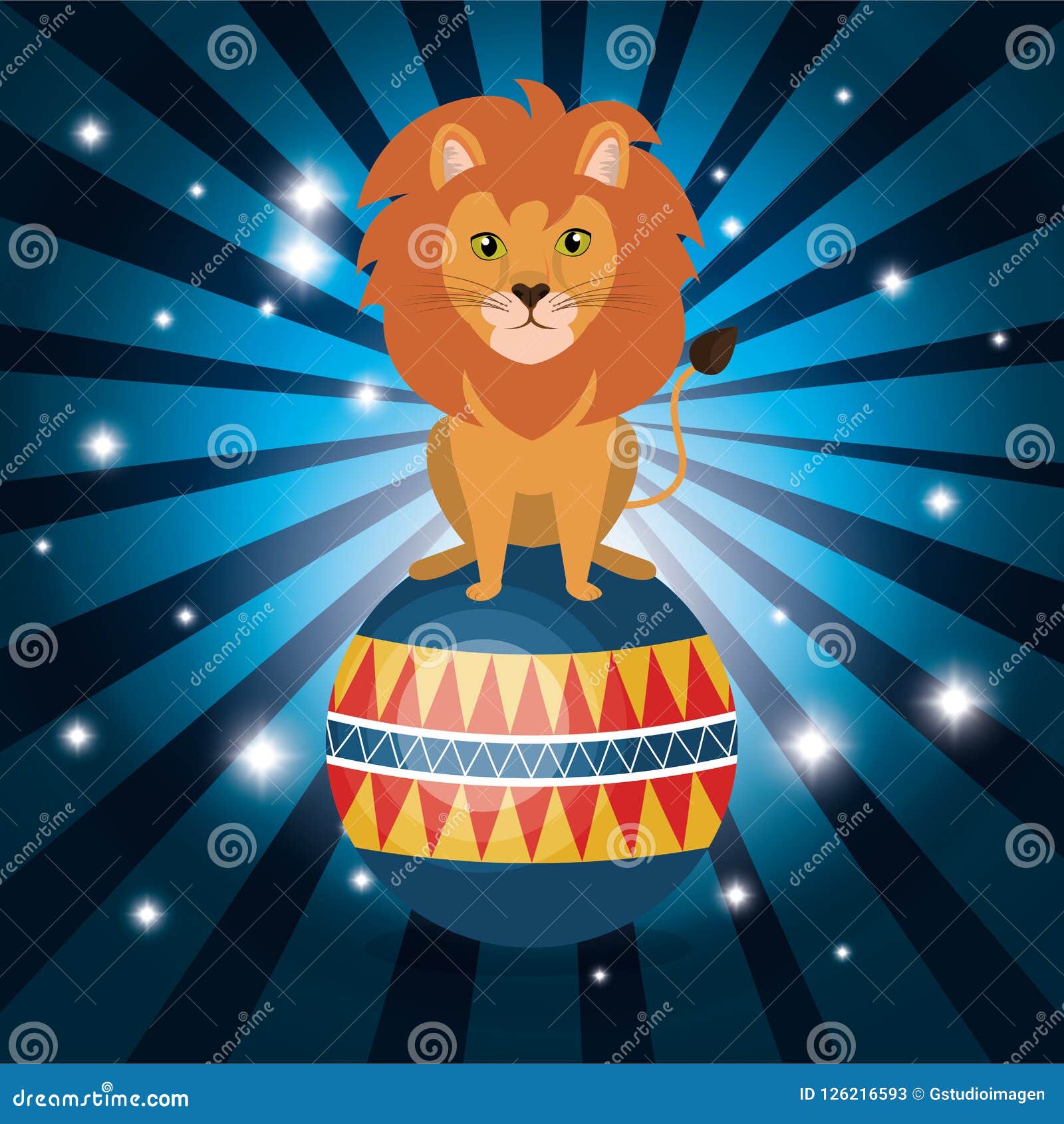 Lion Circus Cartoon Vector | CartoonDealer.com #15034373