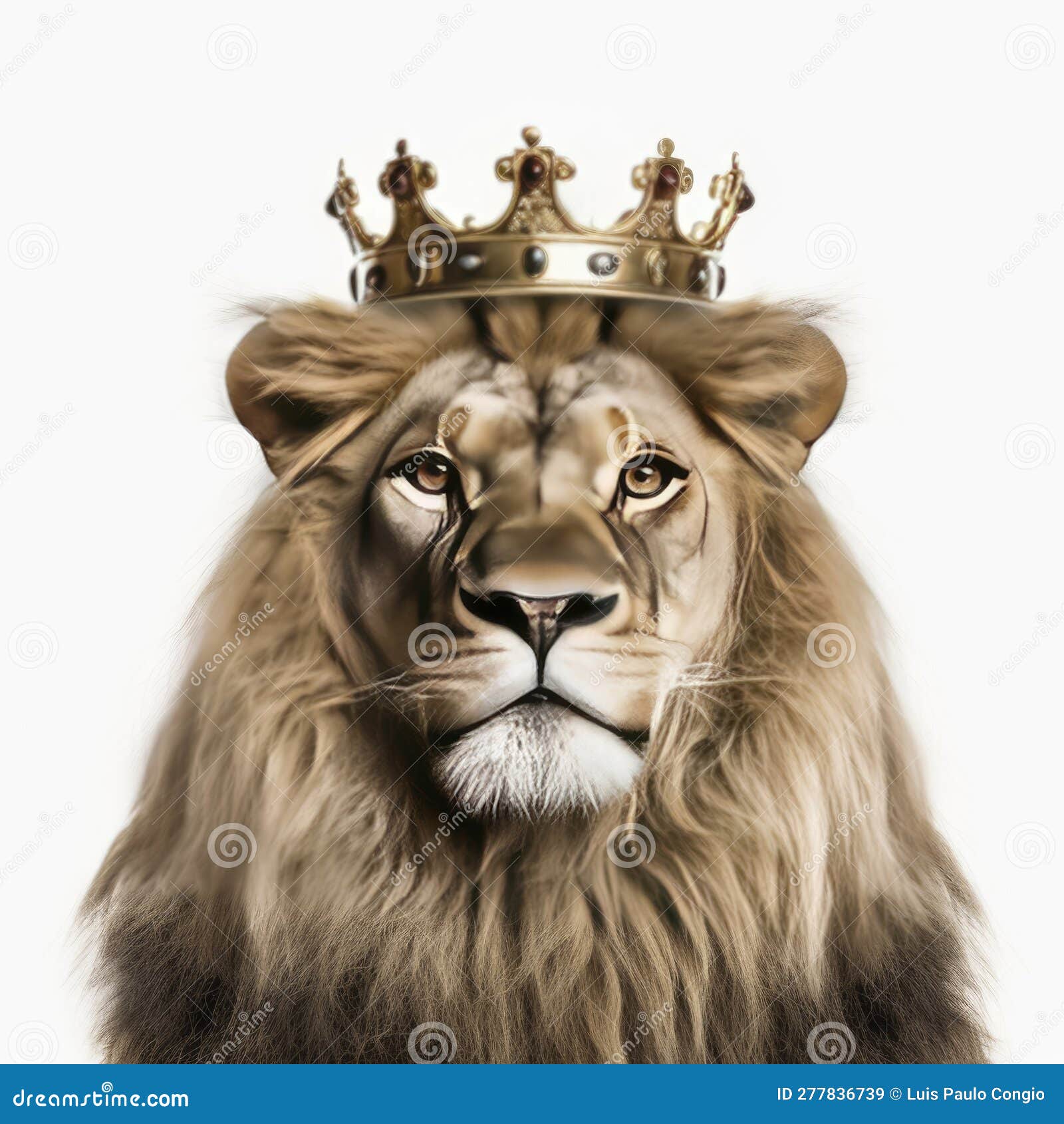A lion with a crown stock image. Illustration of emblem - 277836739