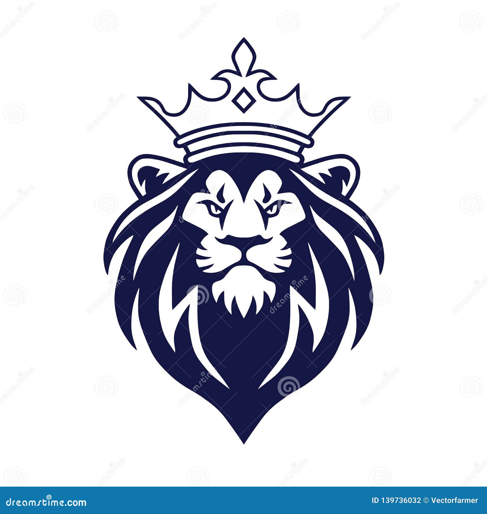 Lion with Crown Logo Design Vector Stock Vector - Illustration of ...