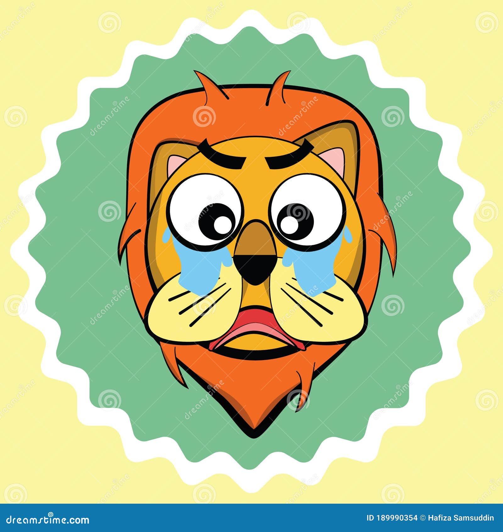 Lion Crying. Vector Illustration Decorative Design Stock Vector ...