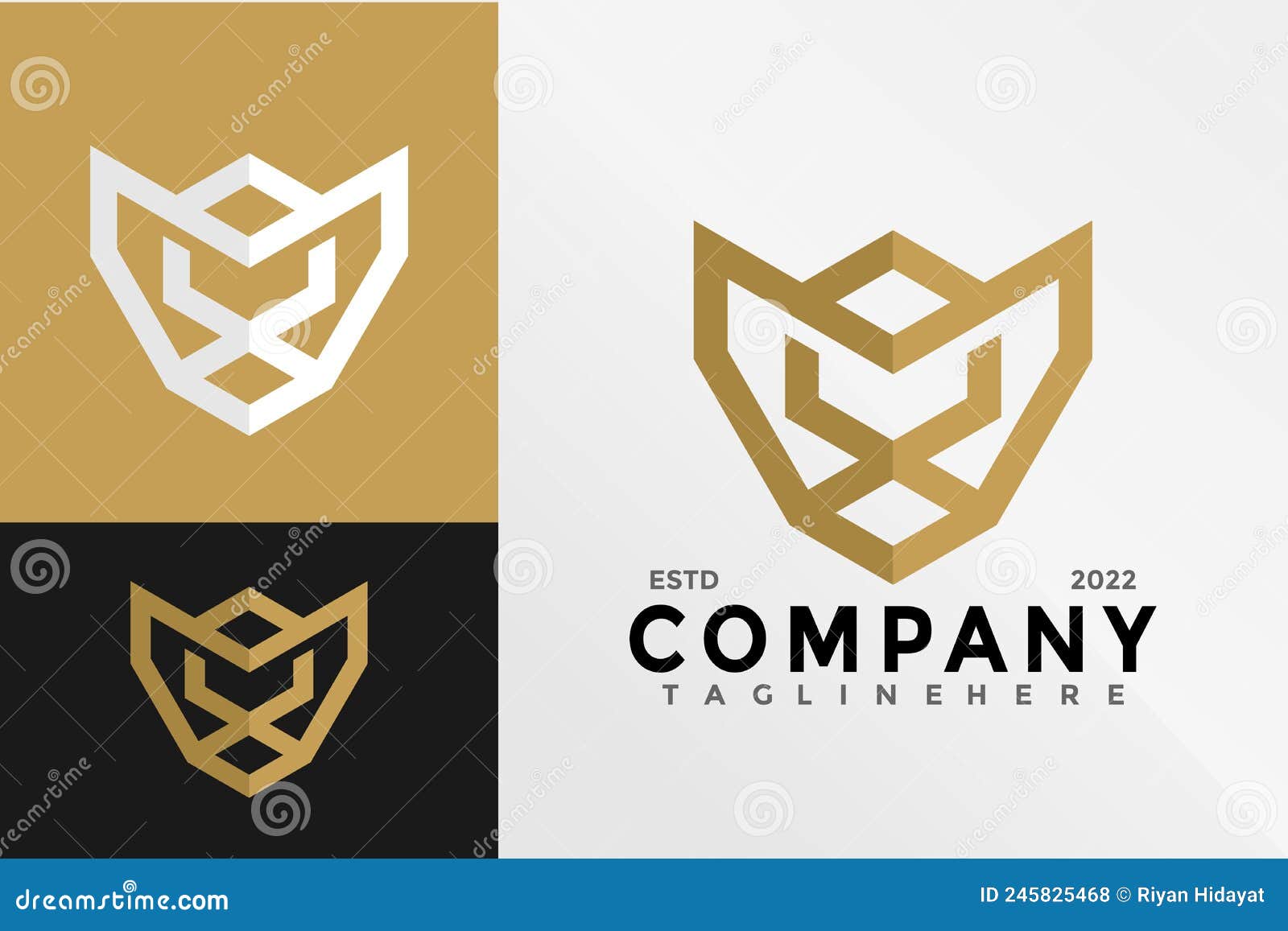 Lion Cube Logo Design Vector Illustration Template Stock Vector ...