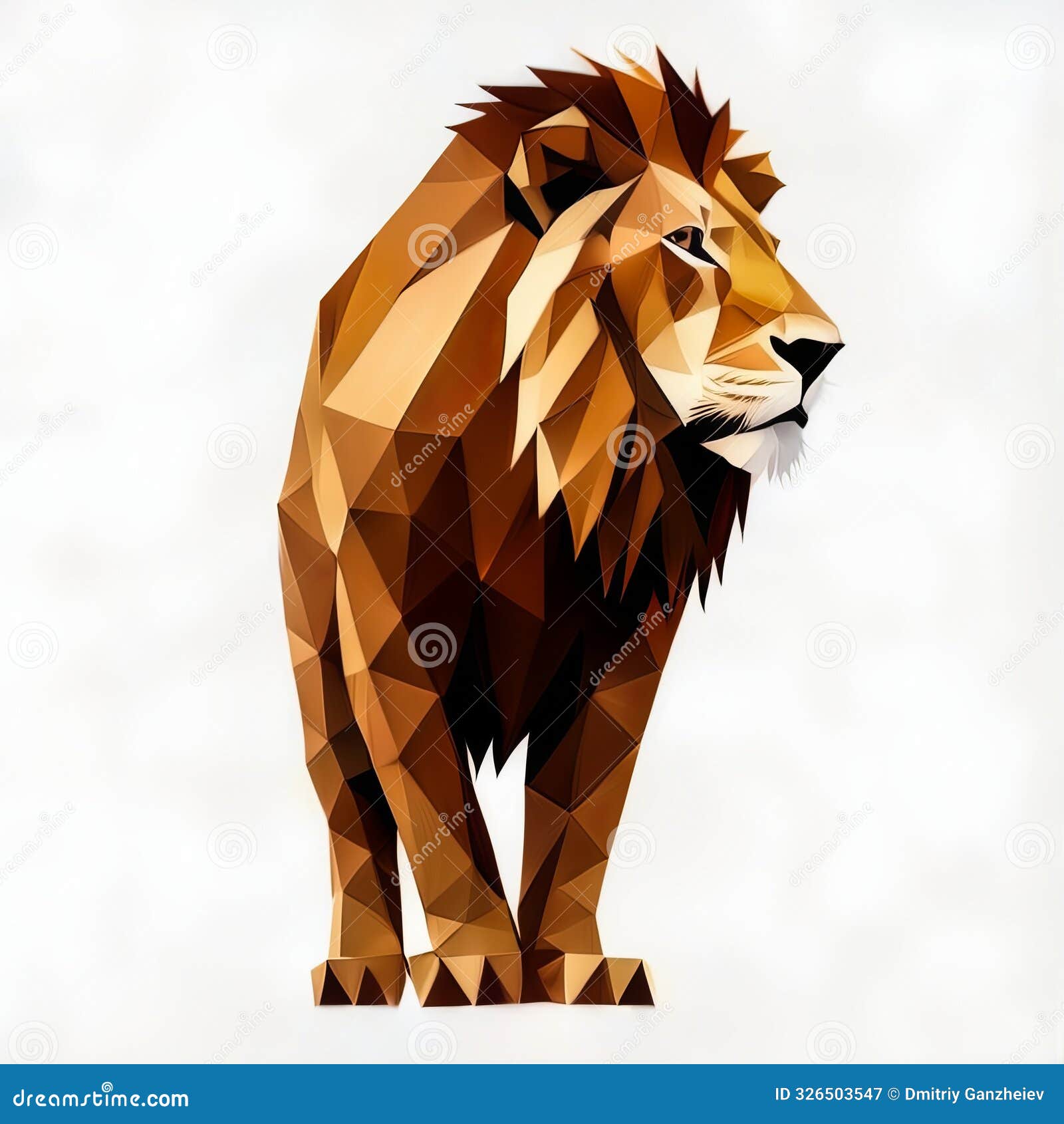 Lion in Cubism stock illustration. Illustration of stylish - 326503547
