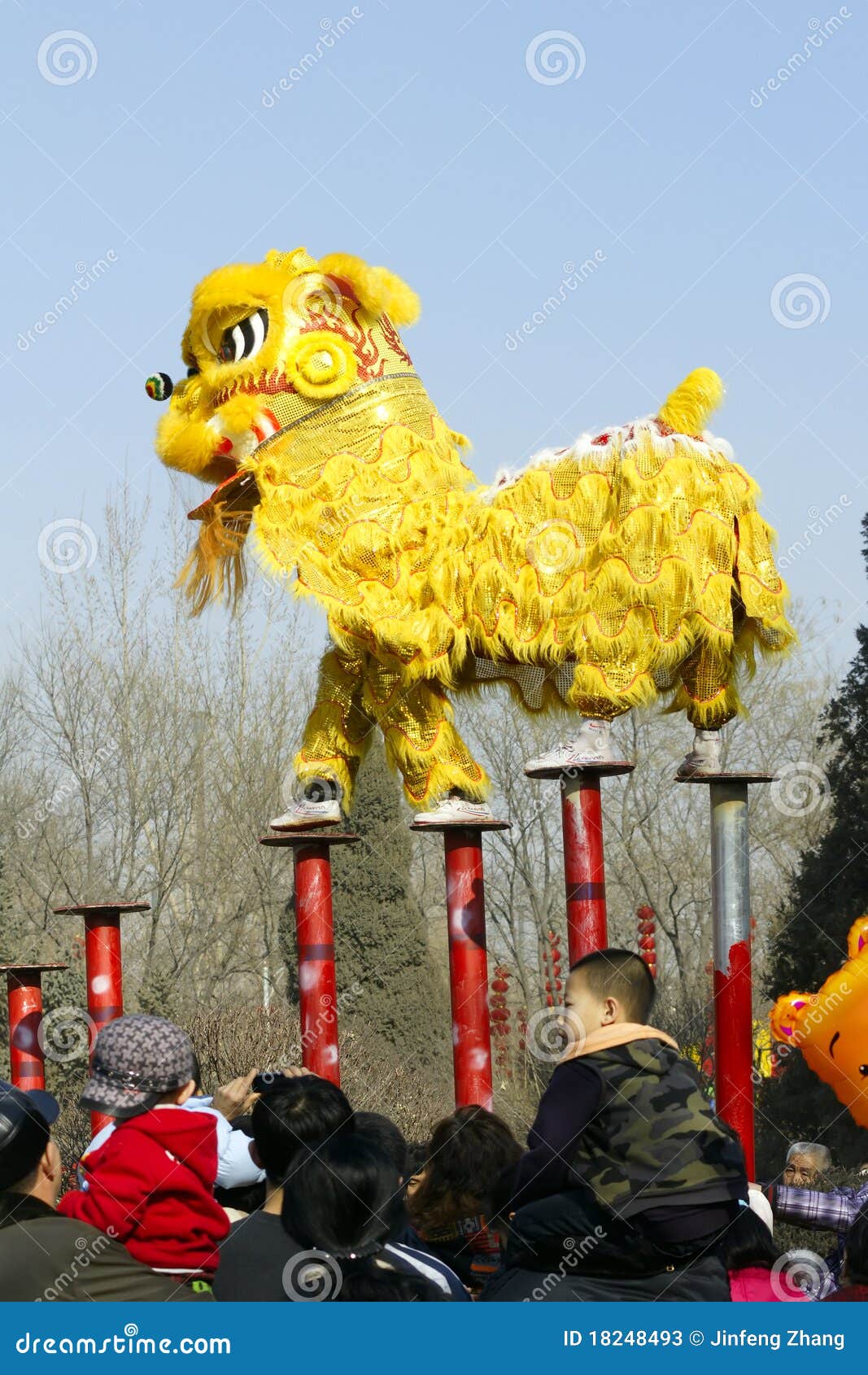 Lion dance editorial stock photo. Image of fair, taiyuan - 18248493