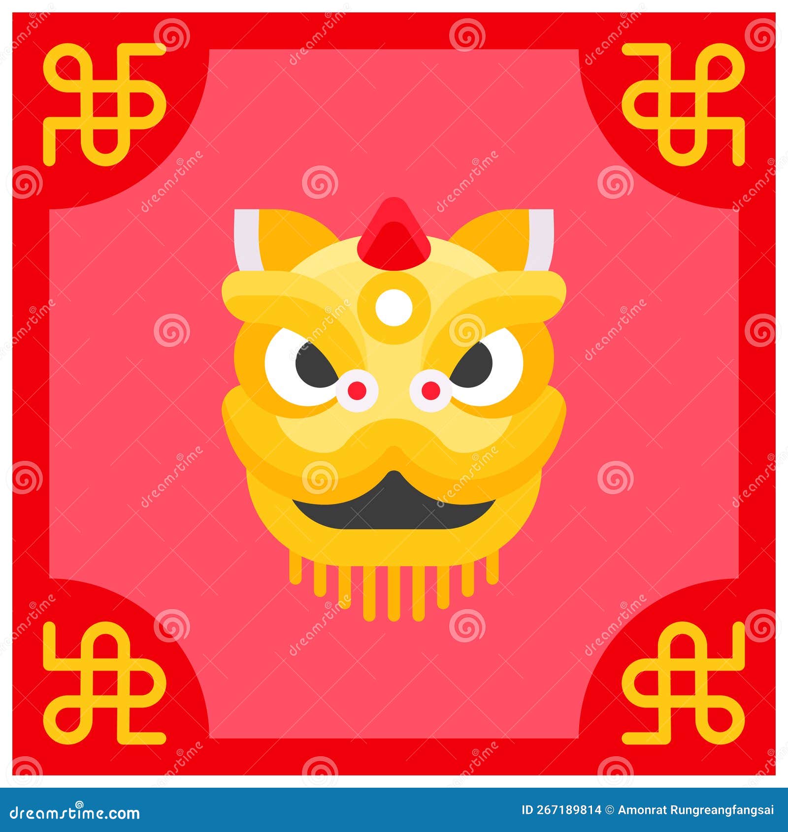 Lion Dance Card Icon, Lion Dance Related Vector Stock Vector ...