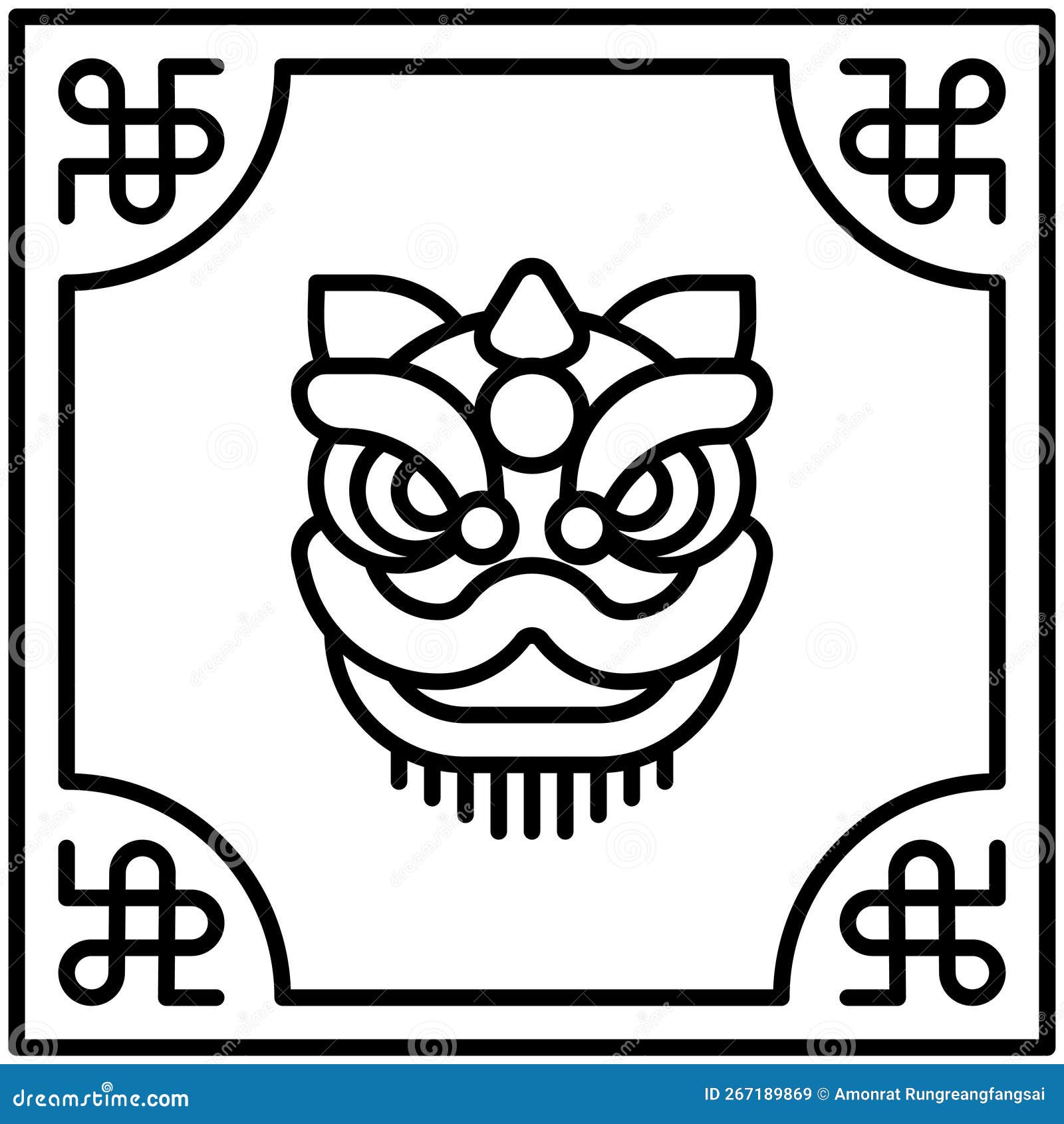 Lion Dance Card Icon, Lion Dance Related Vector Stock Vector ...