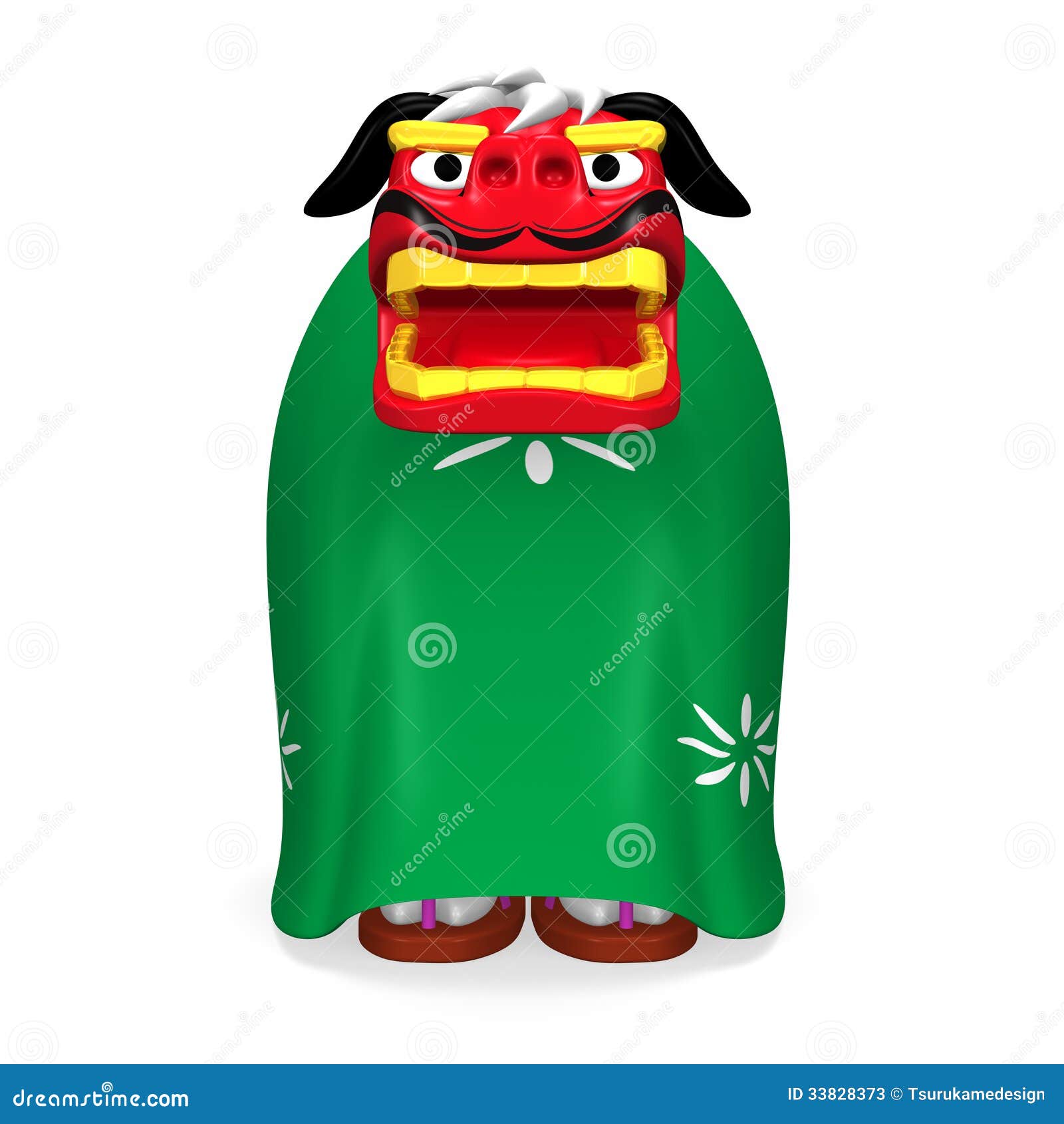Lion Dance Front View Permanente Stock de ilustración - Ilustración de ...