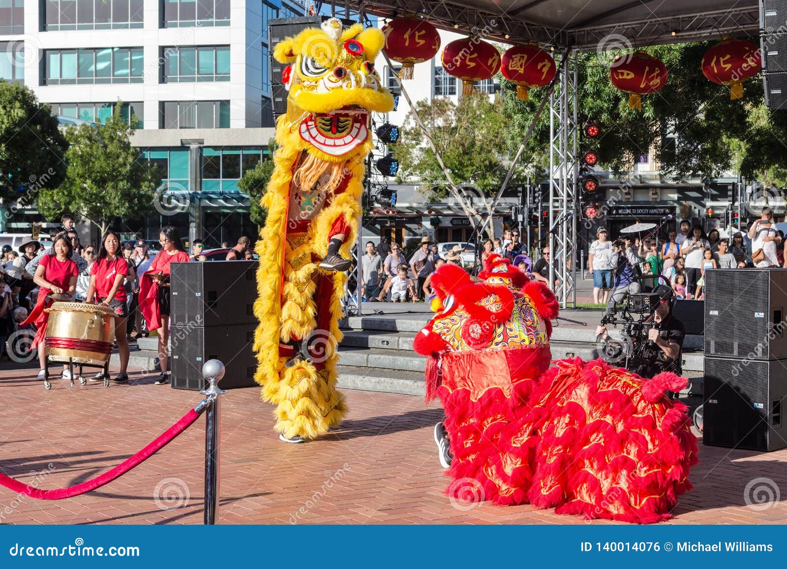 Lion Dancers Performing For Chinese New Year Editorial Photo Image Of