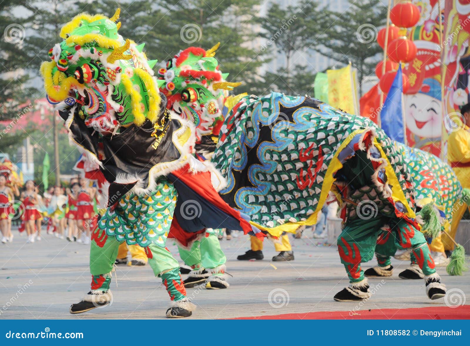 Lion dancing stock photo. Image of event, dance, cloth - 11808582