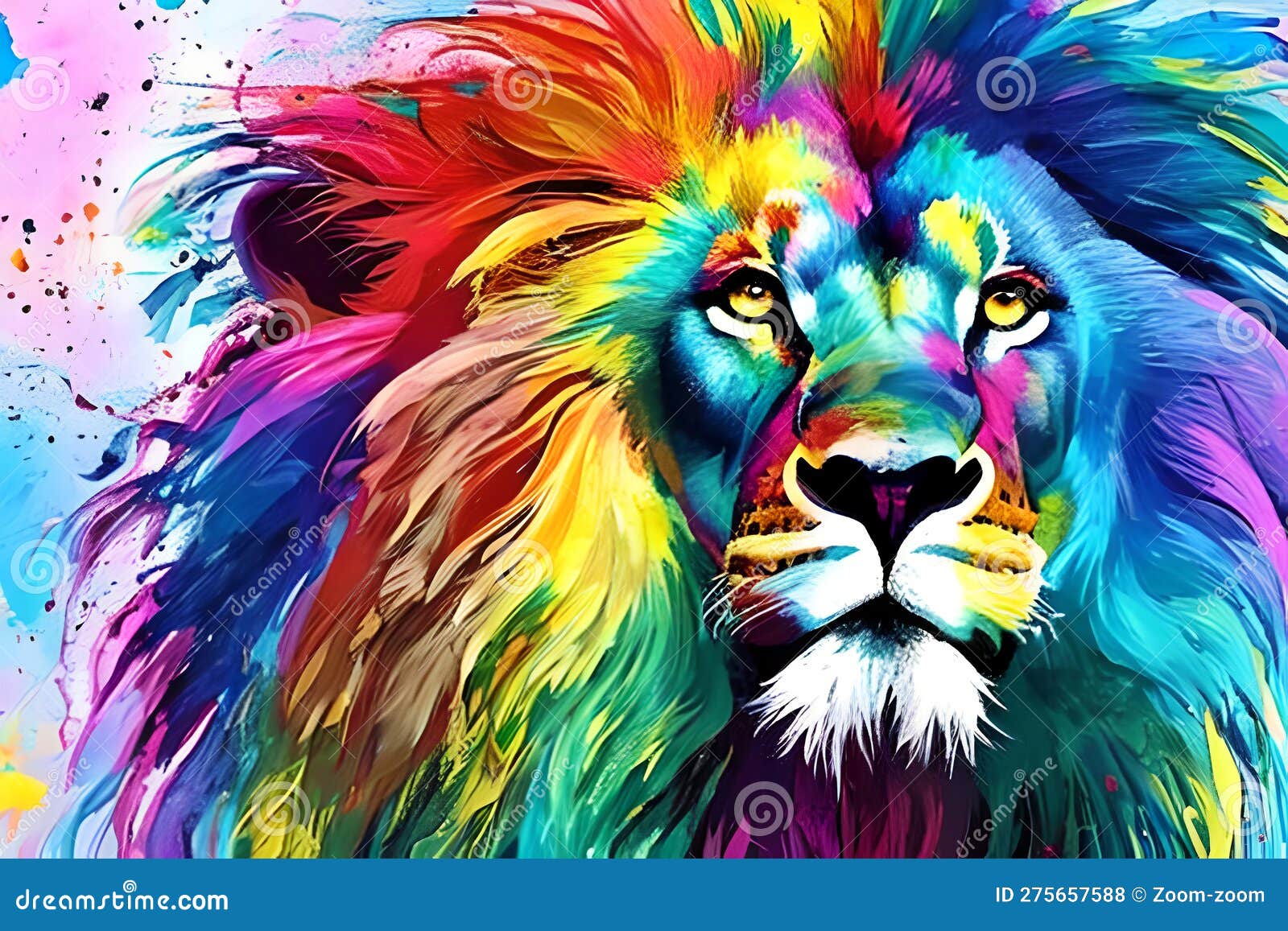 Lion of different colors stock illustration. Illustration of colours ...