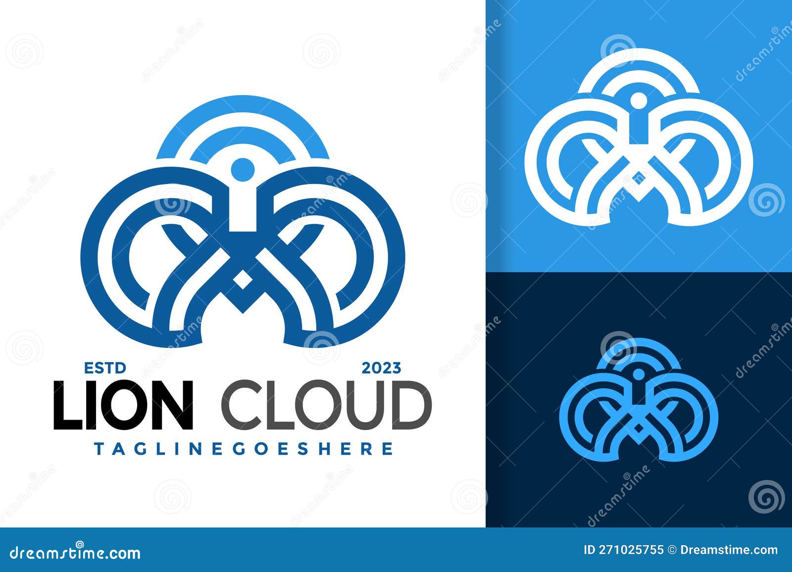 Lion Digital Cloud Logo Vector Icon Illustration Stock Vector ...