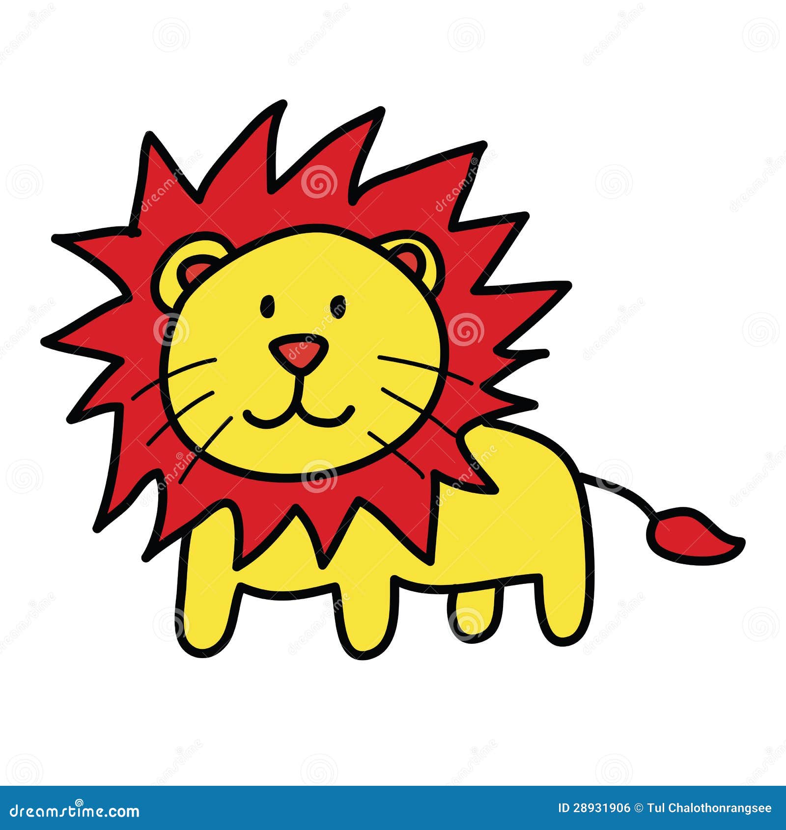 Lion doodle stock illustration. Illustration of cartoon - 28931906