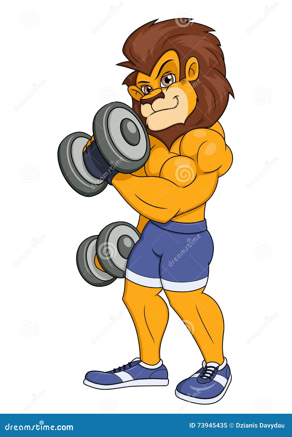 Lion Lifting Weights