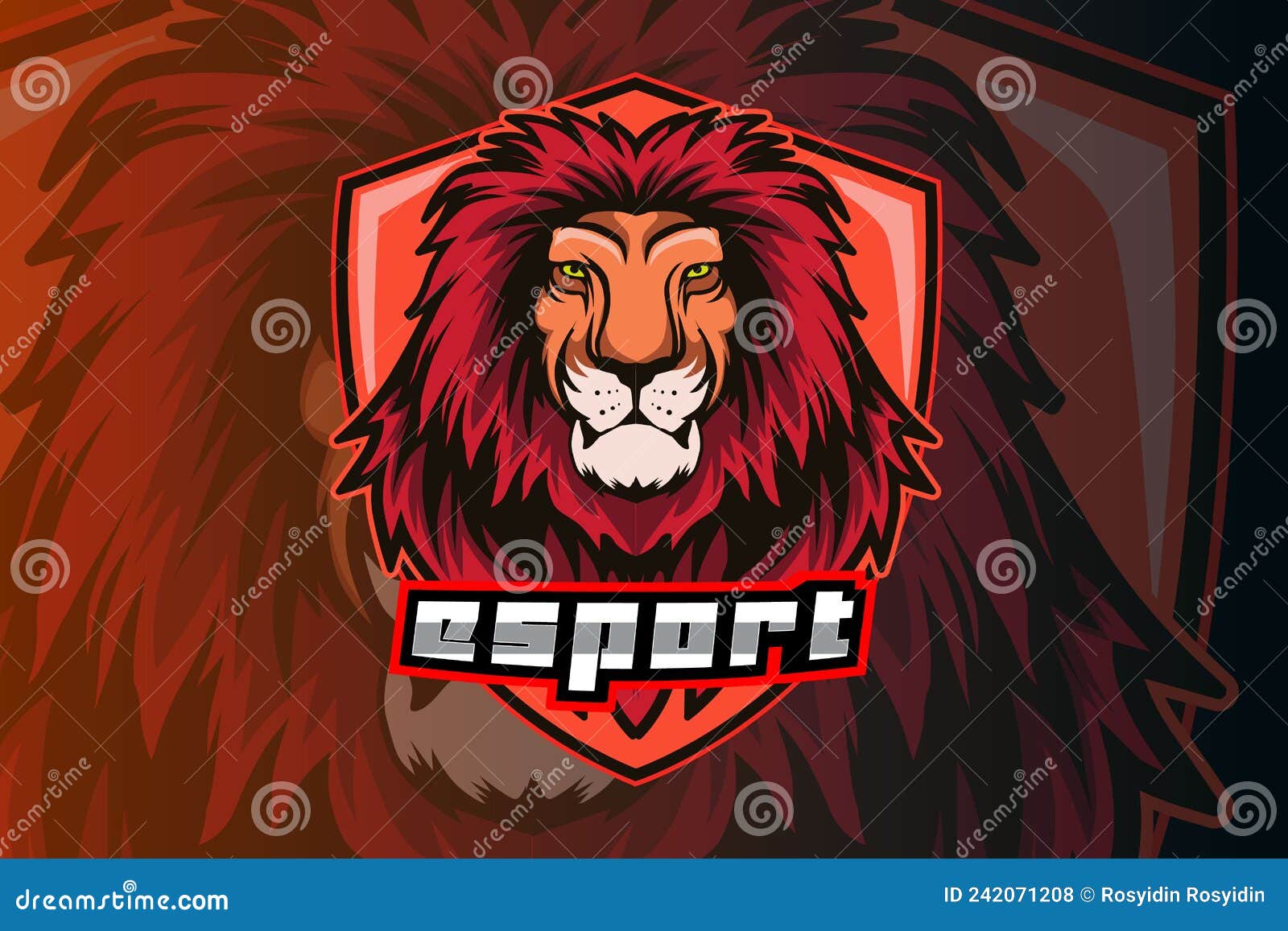 Lion e sport logo design stock vector. Illustration of character ...