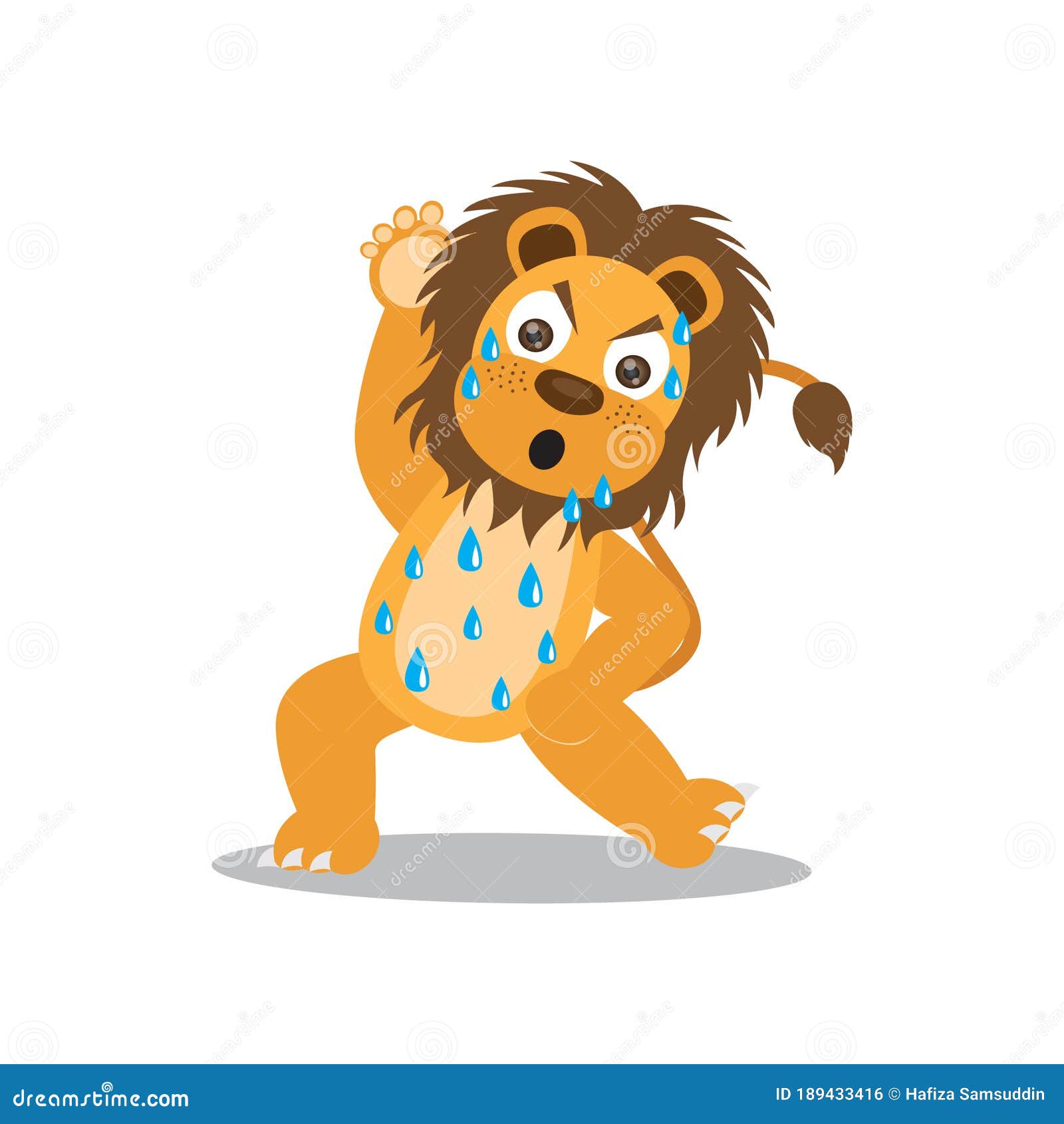 Lion Exercising. Vector Illustration Decorative Design Stock Vector ...