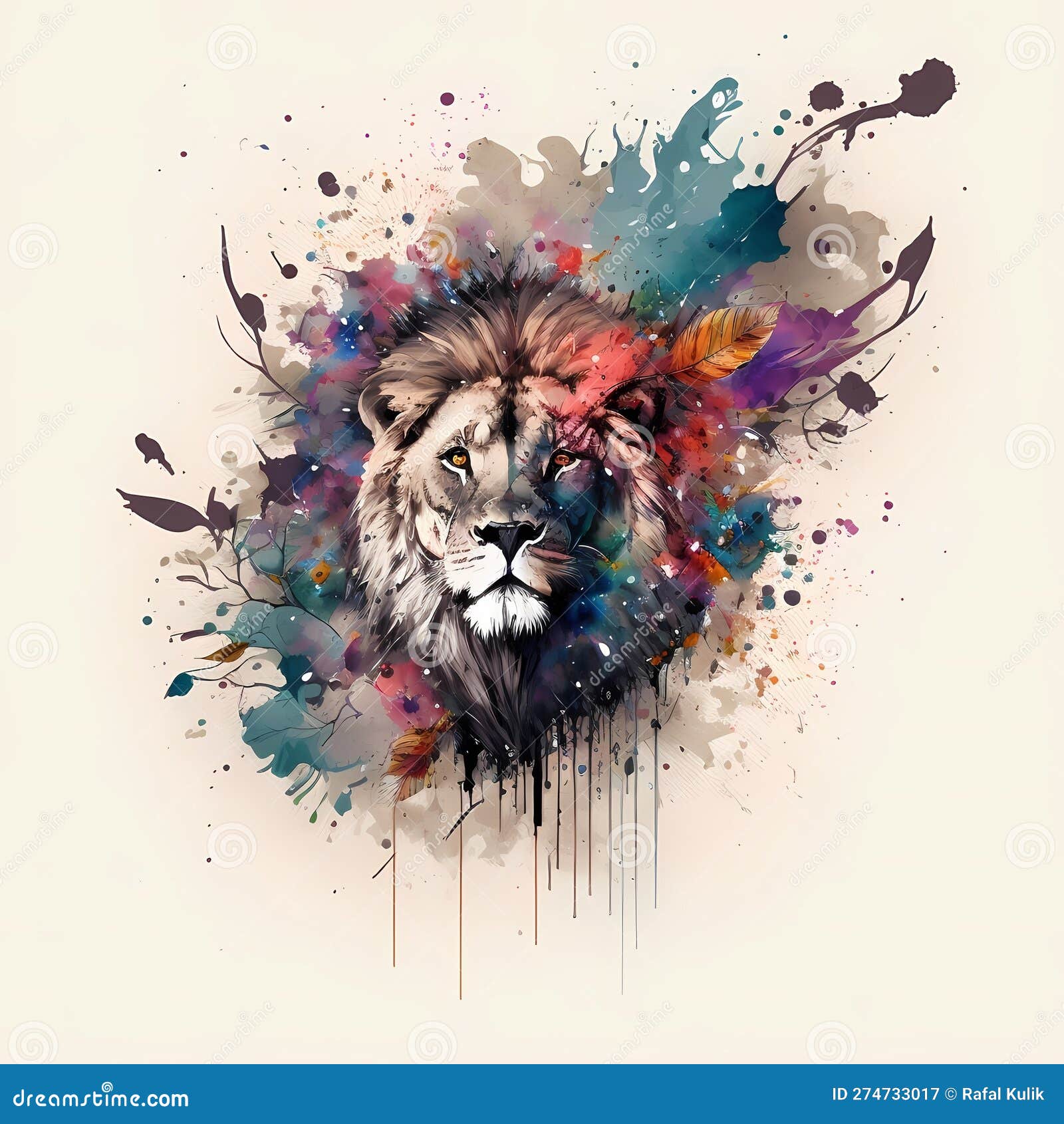 Lion Fable, Art Illustration, Generated Ai, Generative, Ai Stock ...