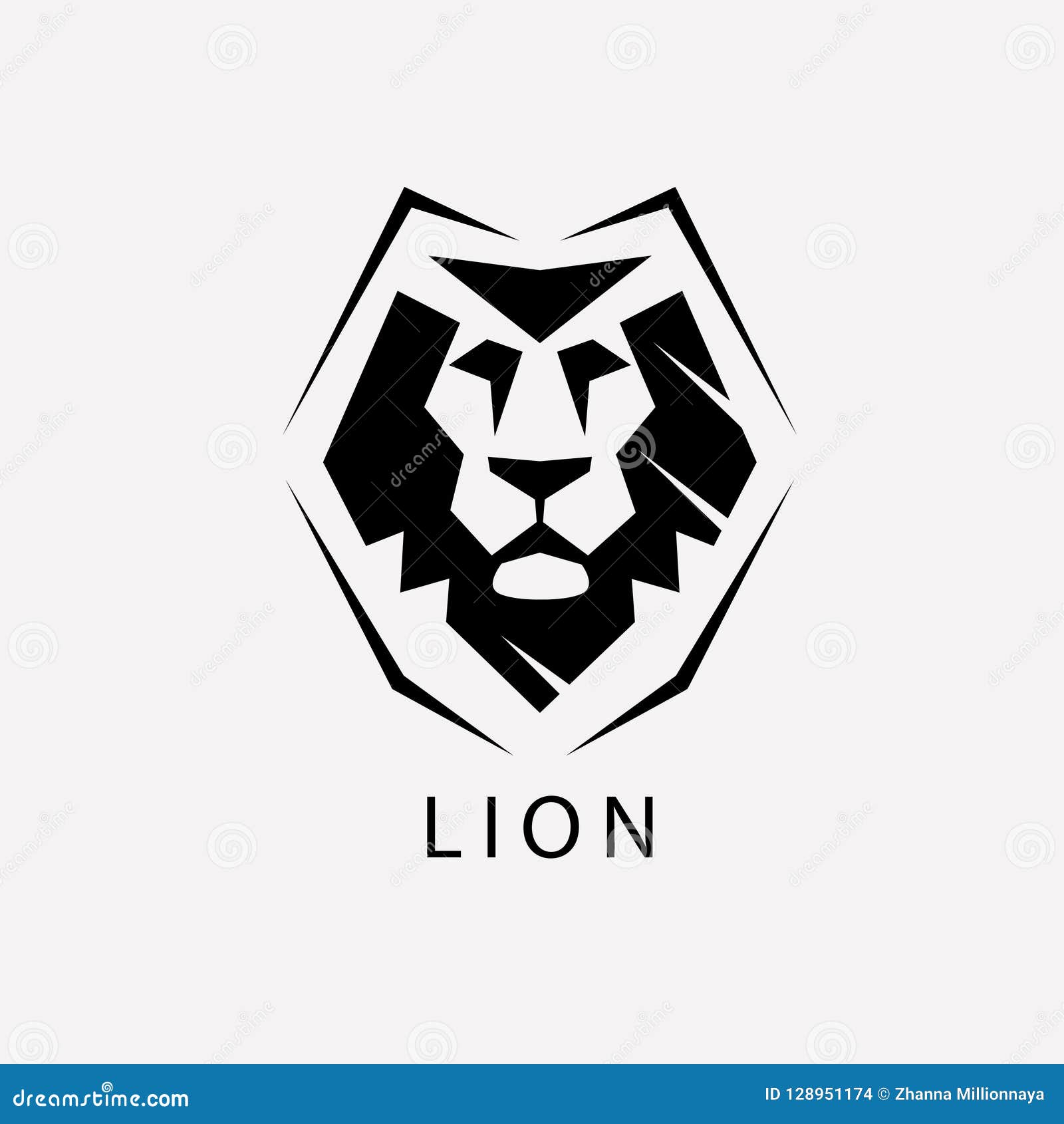 Lion Face Stylized Vector Symbol Stock Vector - Illustration of ...