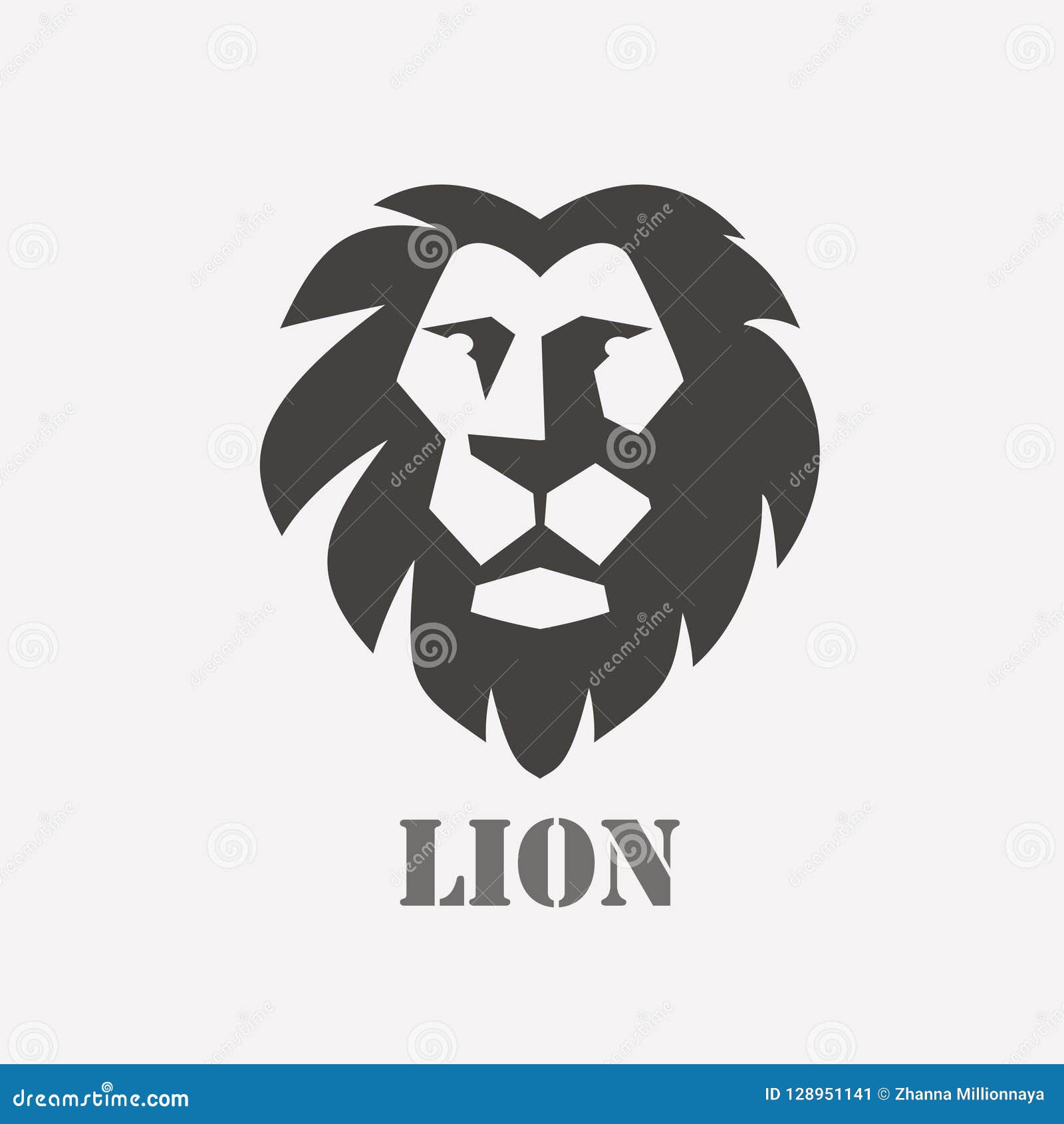Lion Face Stylized Vector Symbol Stock Vector - Illustration of badge ...