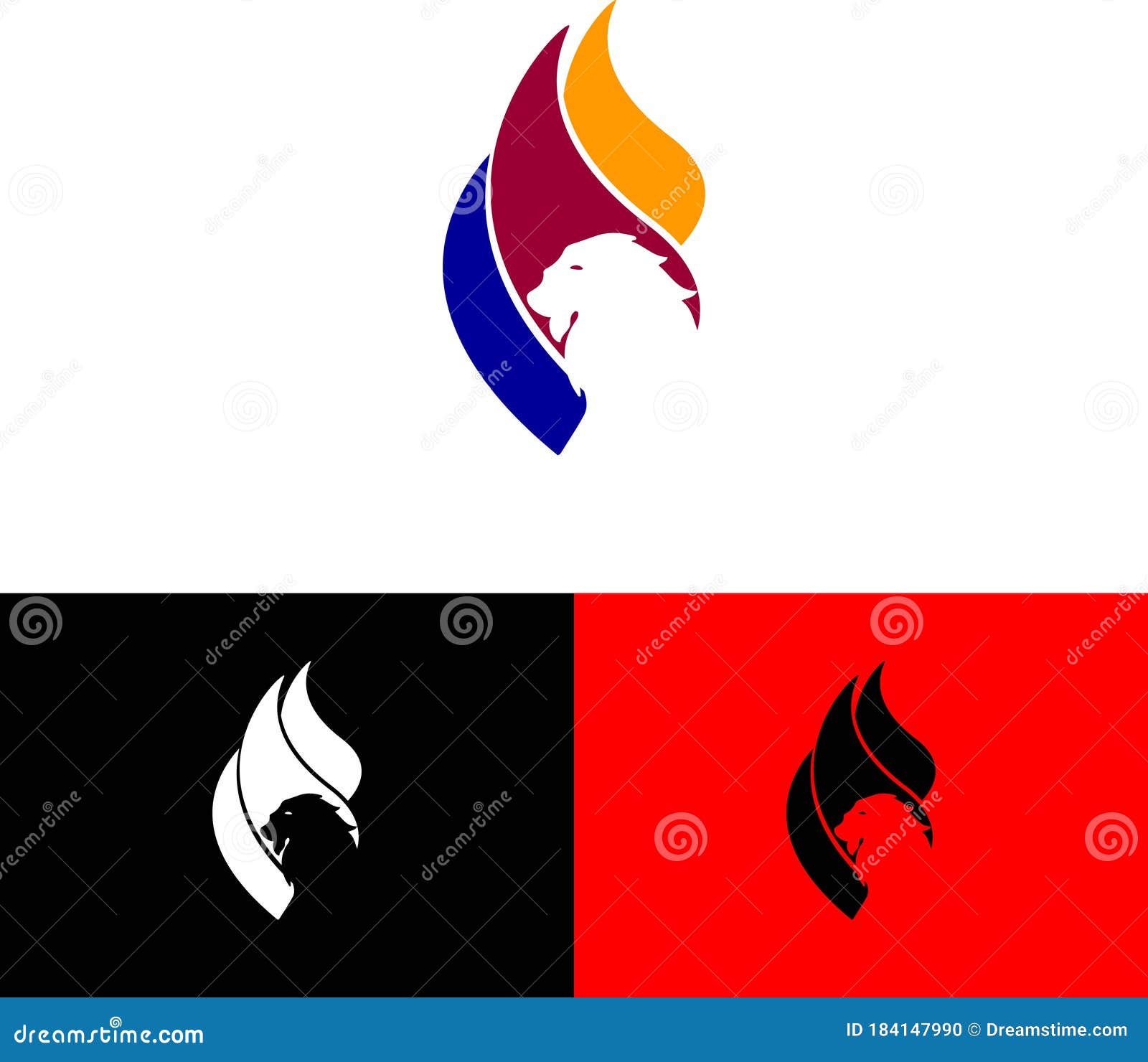 Vector Lion Fire Animal Company Logo Template Stock Vector ...