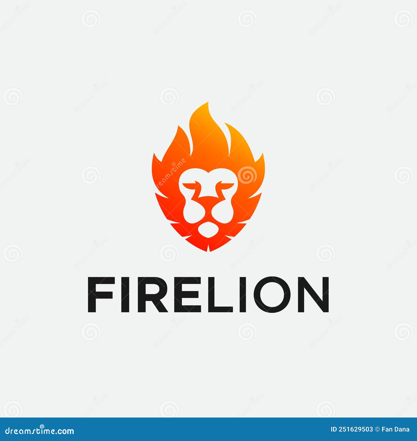 Lion Fire Logo Design With Gradient Cartoon Vector | CartoonDealer.com #255642701