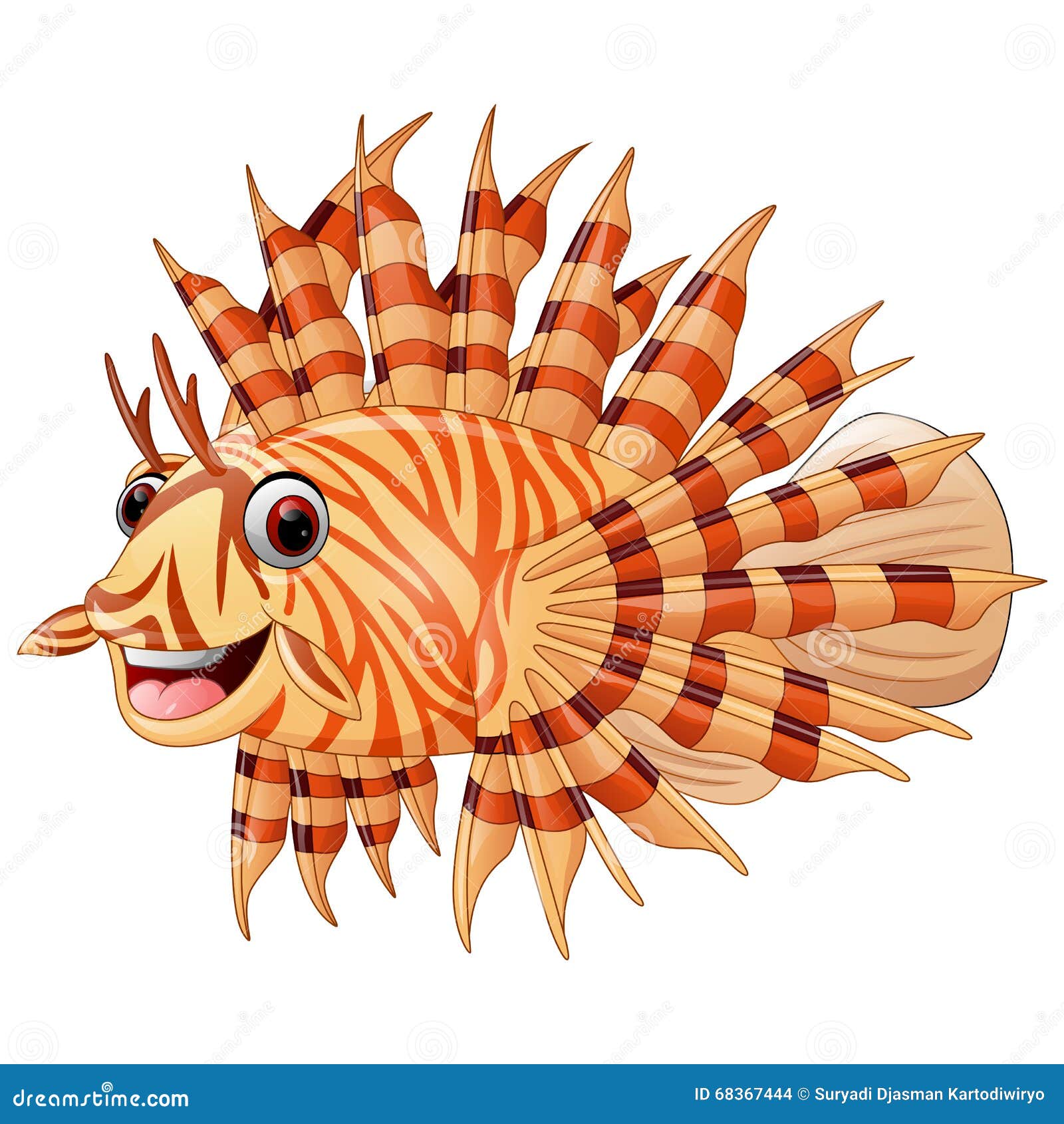 Lion fish cartoon stock vector. Illustration of maritime - 68367444